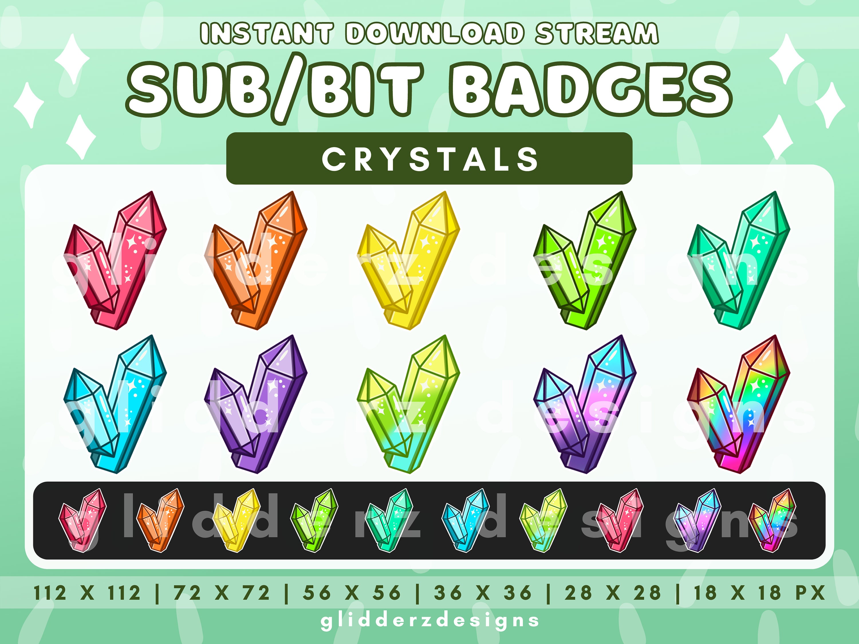 Crystal Sub Badge Twitch Twitch Crystal Badge Gemstone - Etsy UK