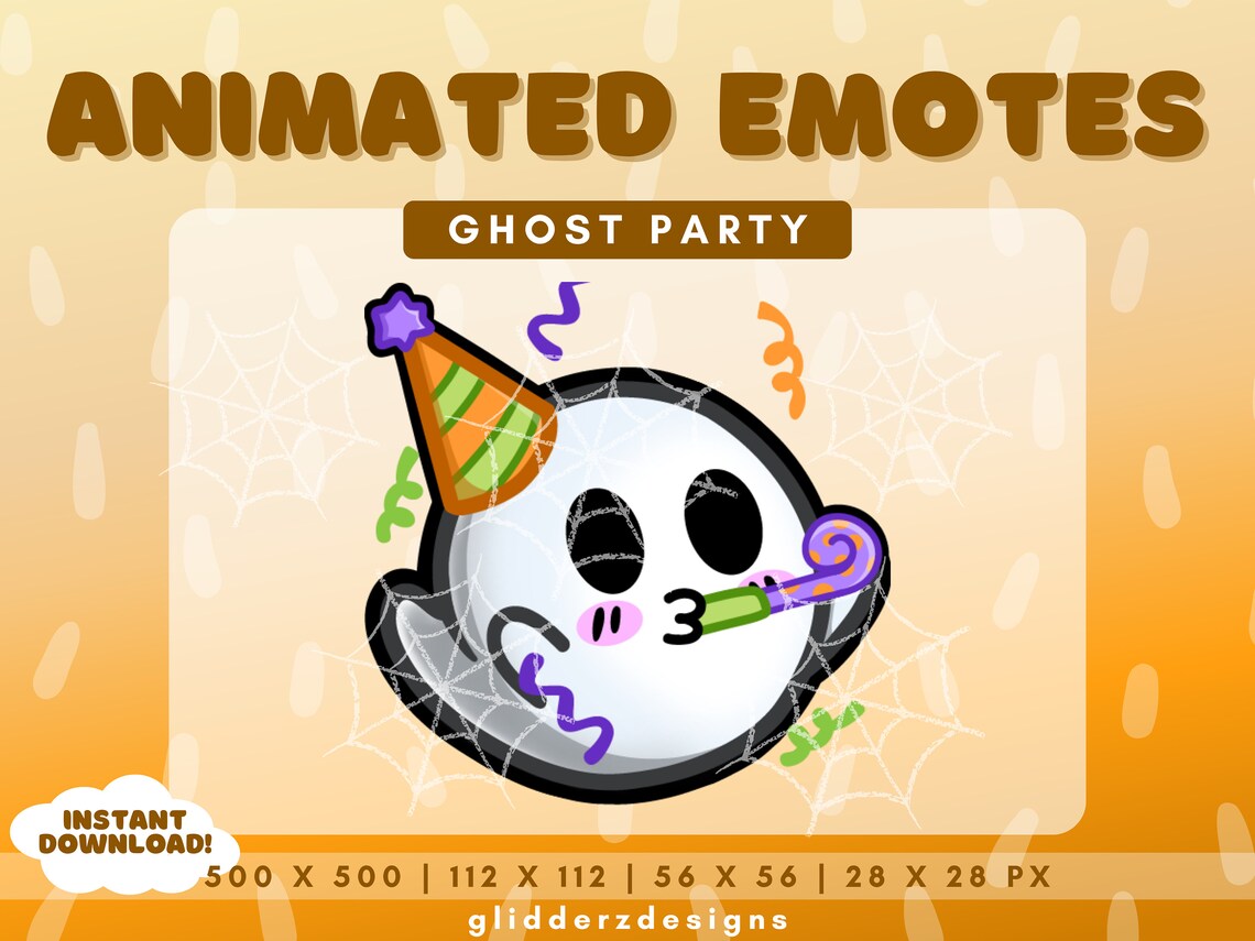 Ghost Party ANIMATED Twitch Emote | Party Emote Animated | Party ...