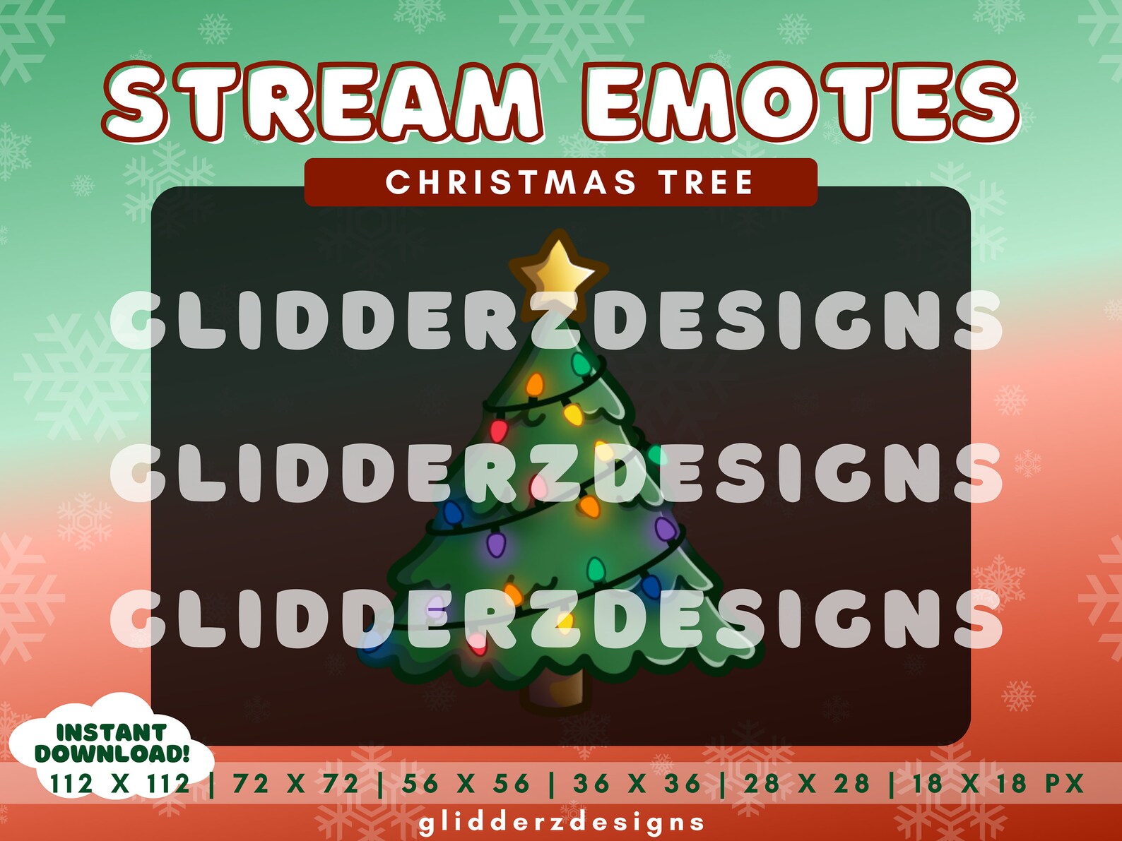 Christmas Tree Emote | Christmas Twitch Emote | Winter Twitch Emote ...