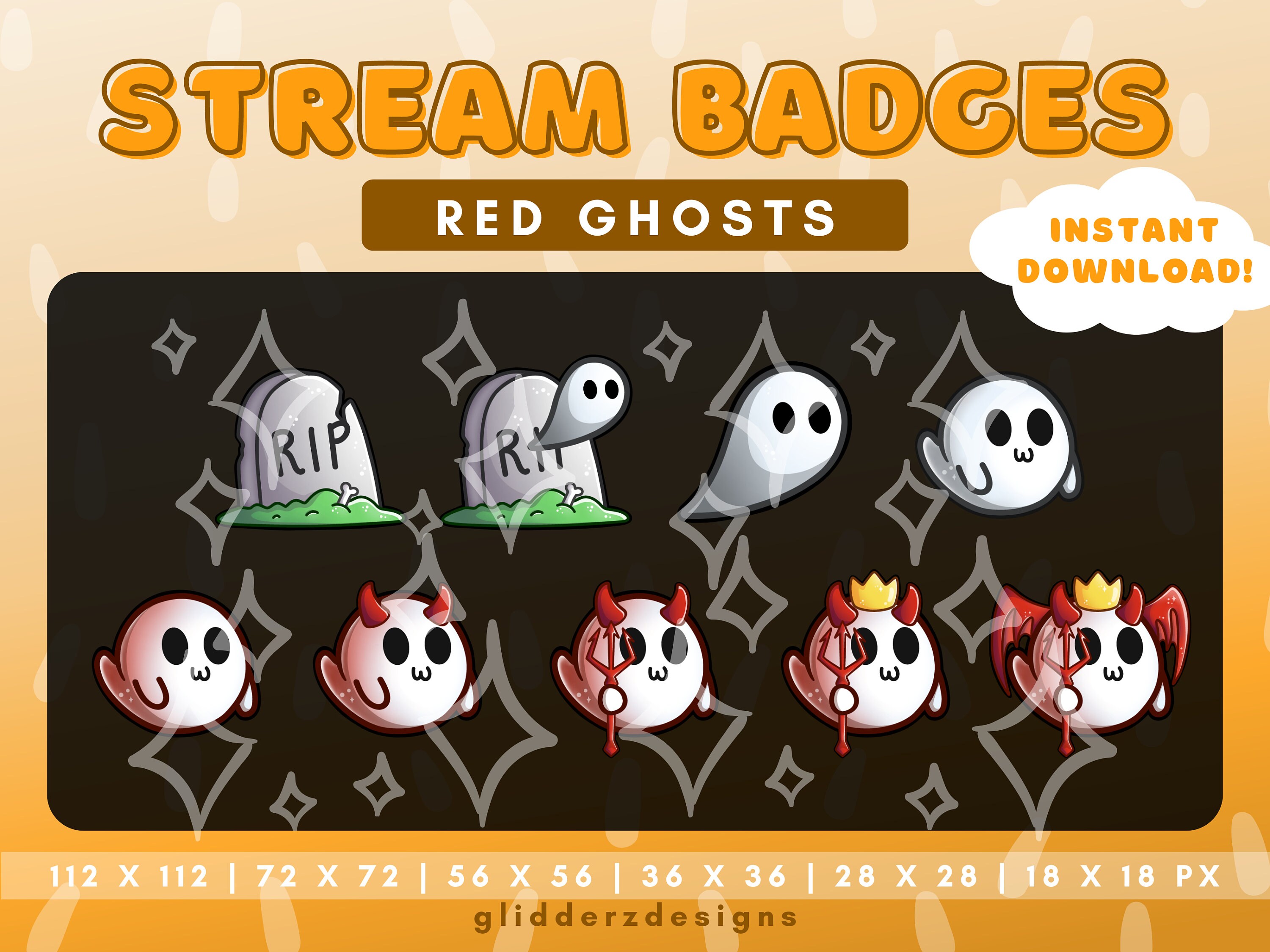 Ghost Sub Badges Twitch Ghost Twitch Badges Cute Ghost - Etsy