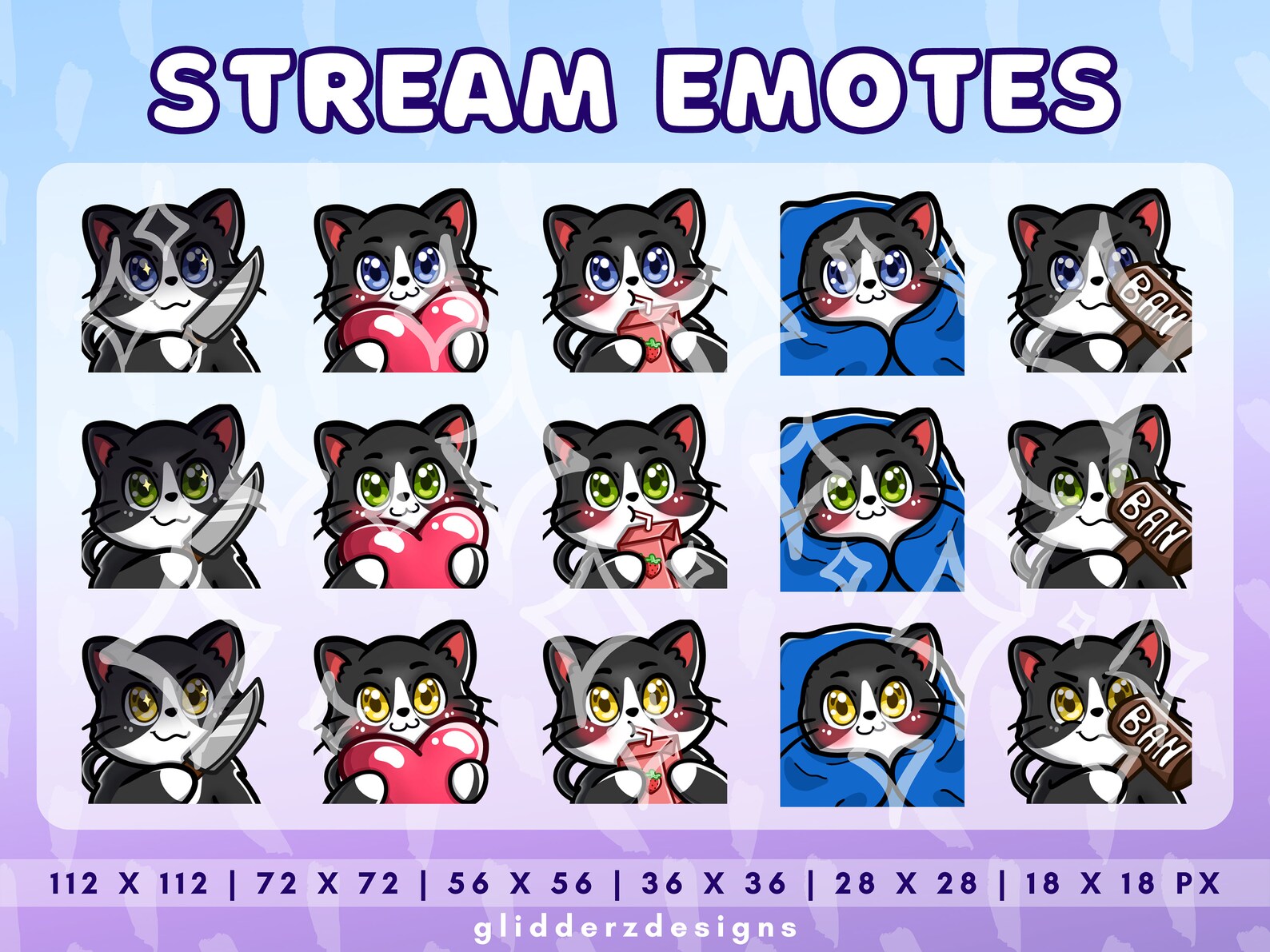 Twitch Tuxedo Cat Emote JUMBO Pack 20 Tuxedo Cat Twitch - Etsy