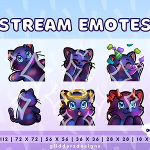 Galaxy Cat Twitch Emote Jumbo Pack 2 | Space Cat Emotes Twitch | 24 Cat ...
