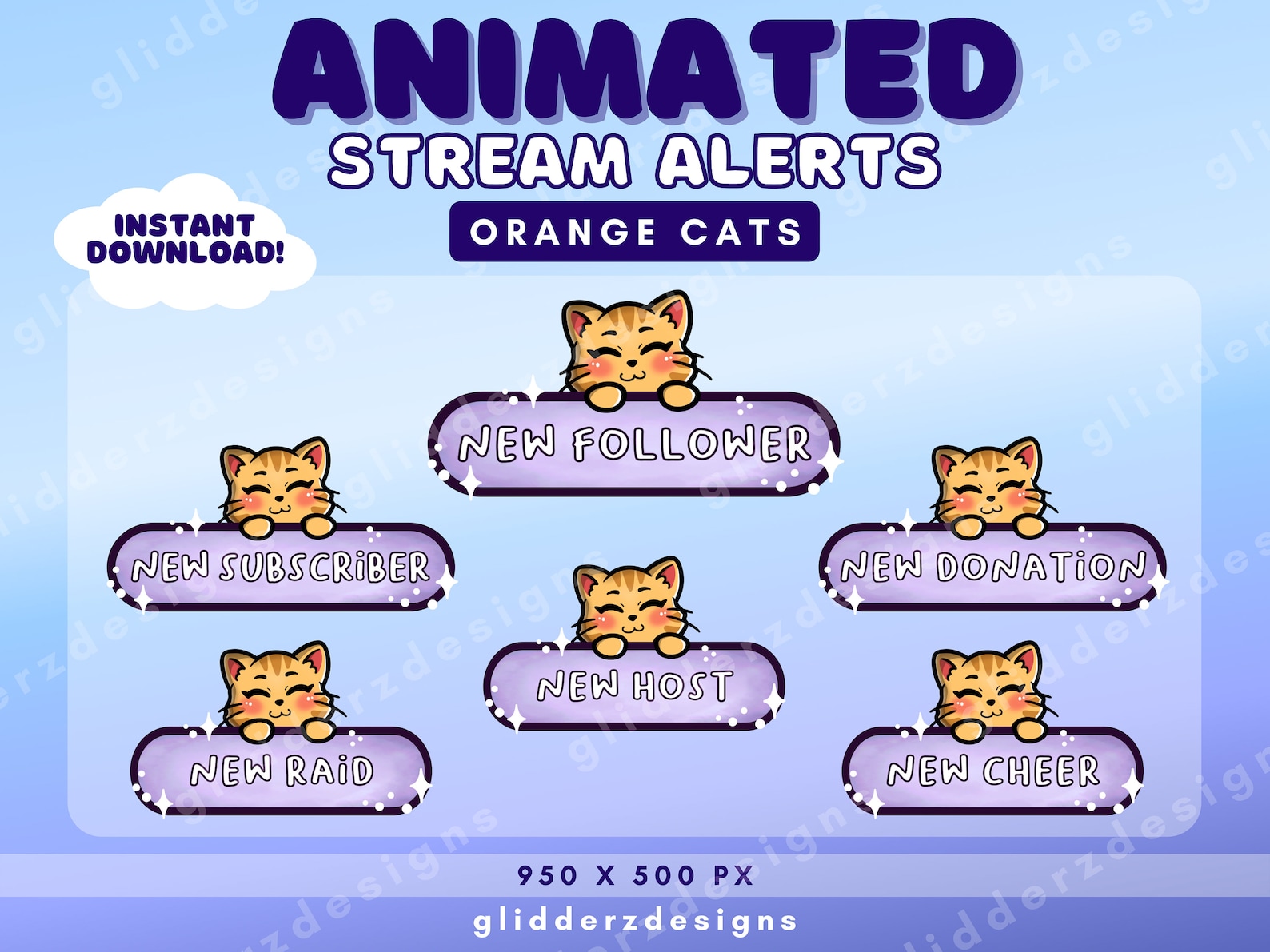Animated Cat Stream Alerts Cat ANIMATED Twitch Alerts - Etsy