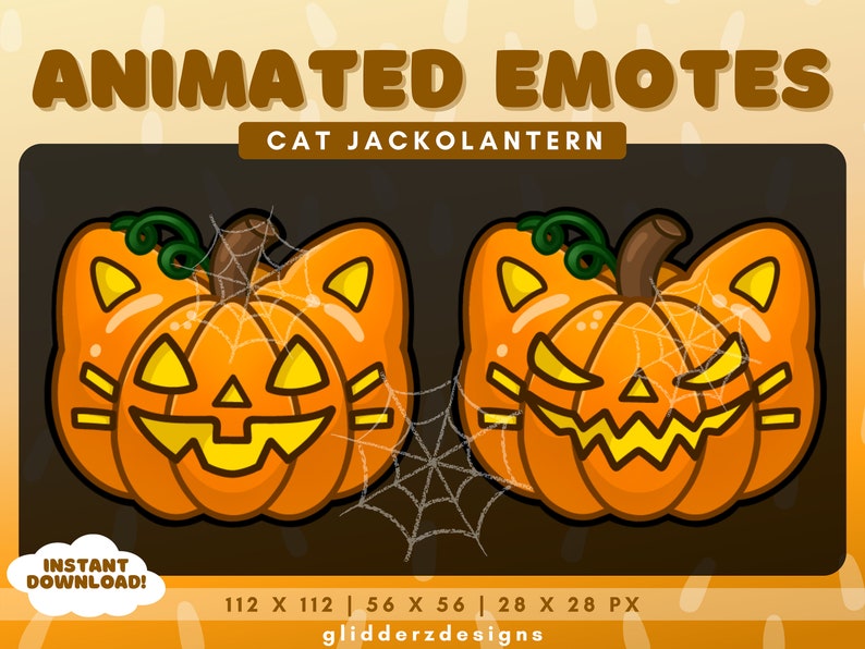Cat Pumpkin ANIMATED Emote Twitch Pumpkin Cat Twitch - Etsy