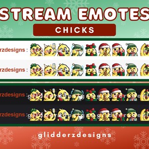 Chick Holiday Emote Pack | Chick Christmas Twitch Emote 10-pack | Chick ...