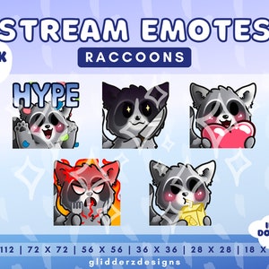 Raccoon Emotes JUMBO Pack 1 | Cute Raccoon Twitch Emotes | 20 Raccoon ...