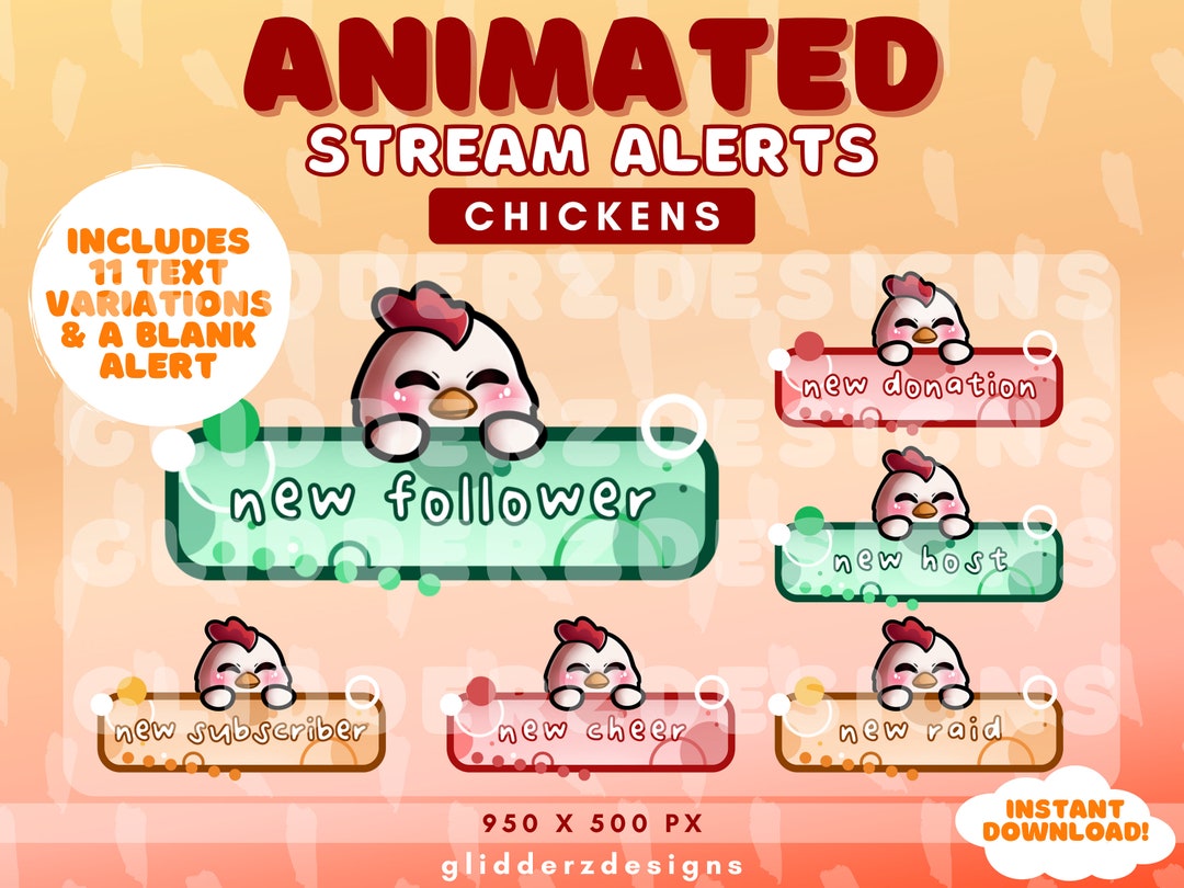 Chicken ANIMATED Twitch Alerts | Chicken Twitch Alerts Animated ...