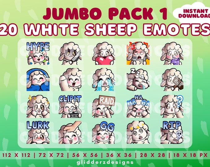 ANIMATED Sheep Emote Bundle for Twitch | Youtube Emotes | Discord ...