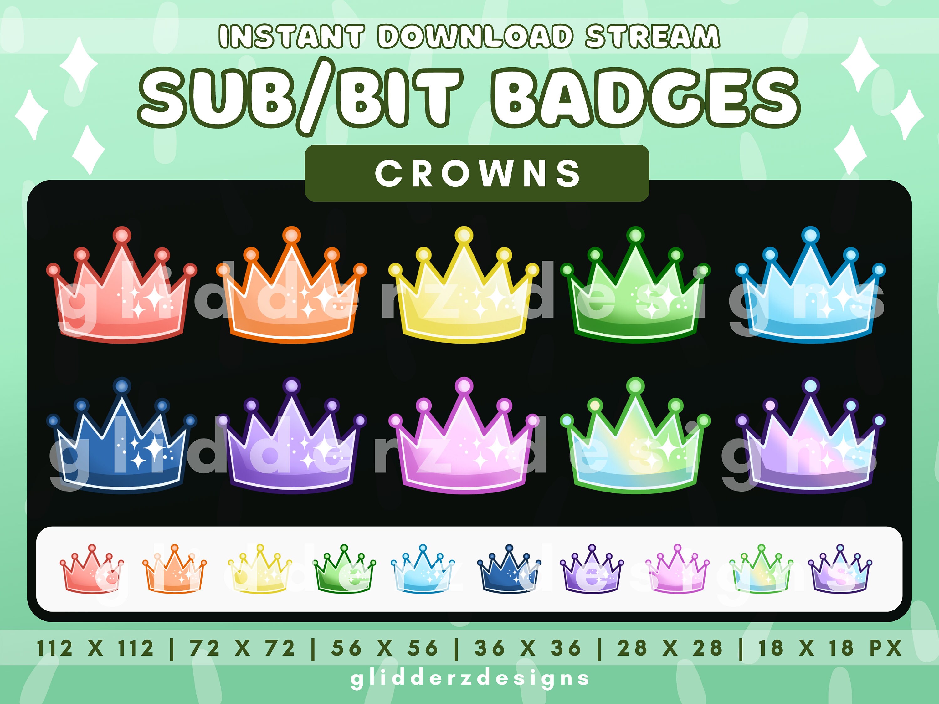 Crown Badge Twitch / Crown sub Badge Twitch / Twitch Sub Badges Crown ...