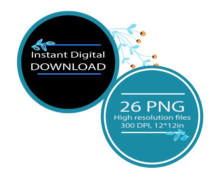 Sunflower Font, Sunflower Alphabet Collection Clipart Set, Full 26 ...