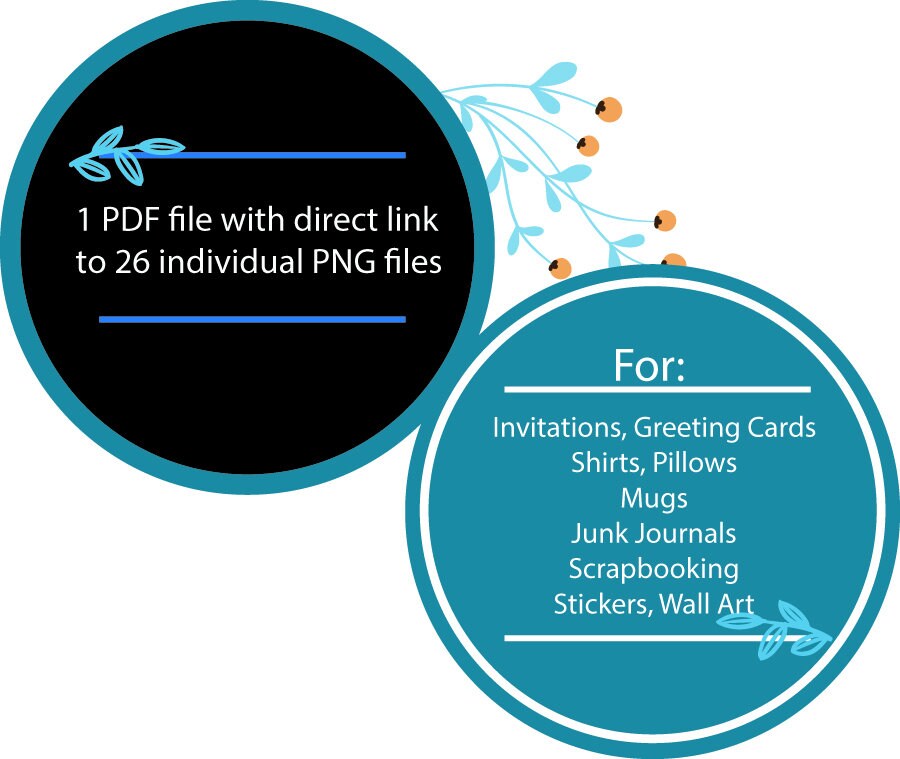 Sunflower Font, Sunflower Alphabet Collection Clipart Set, Full 26 ...