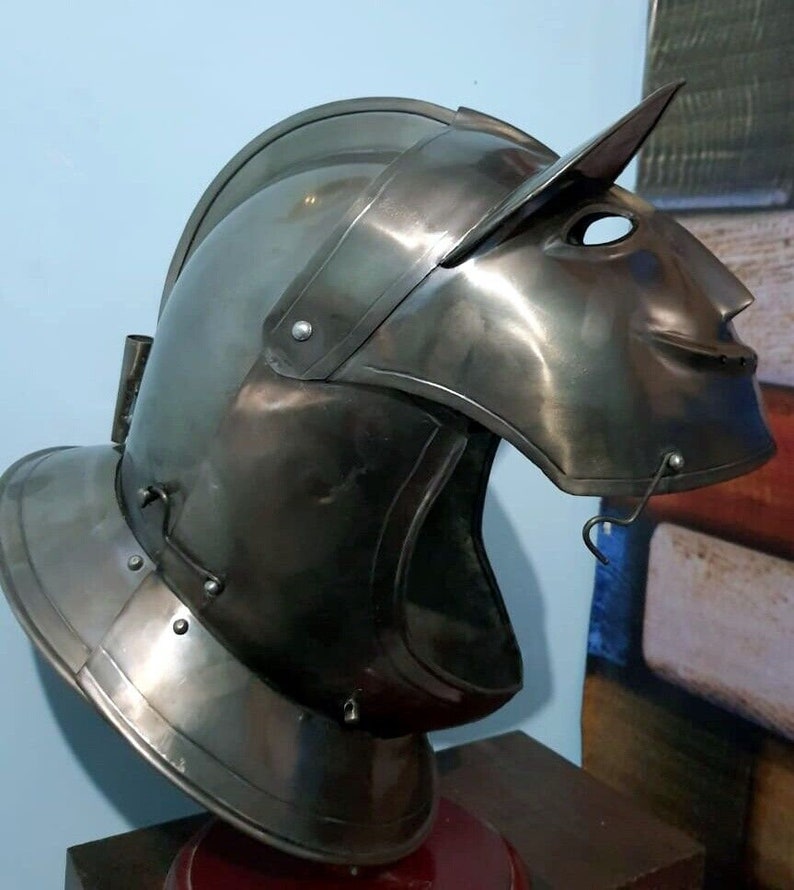 Medieval Helmet Handmade Metal Armor Helmet Movable Visor Helmet ...