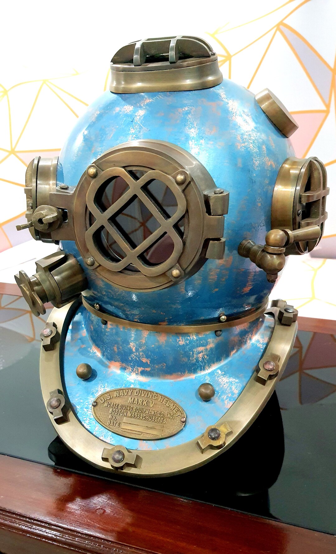 Antique Diving Helmet Replica Mark V Deep Sea Decorative Marine Diving ...