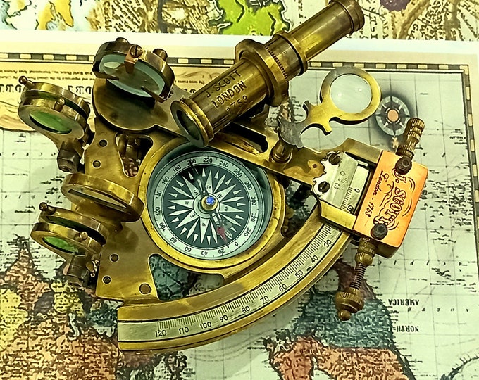 Antique Maritime Nautical Compass Sextant Vintage Marine Astrolabe Ship ...