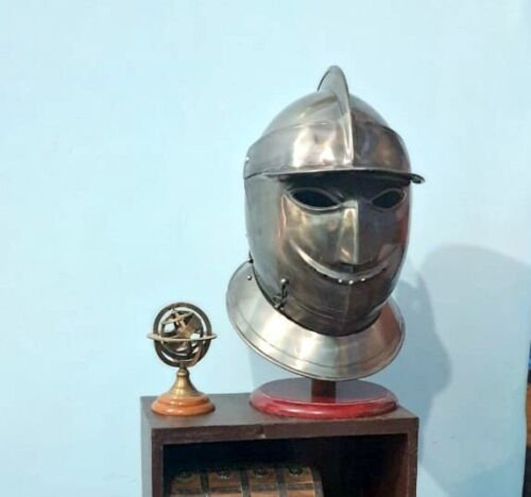 Medieval Helmet Handmade Metal Armor Helmet Movable Visor Helmet ...