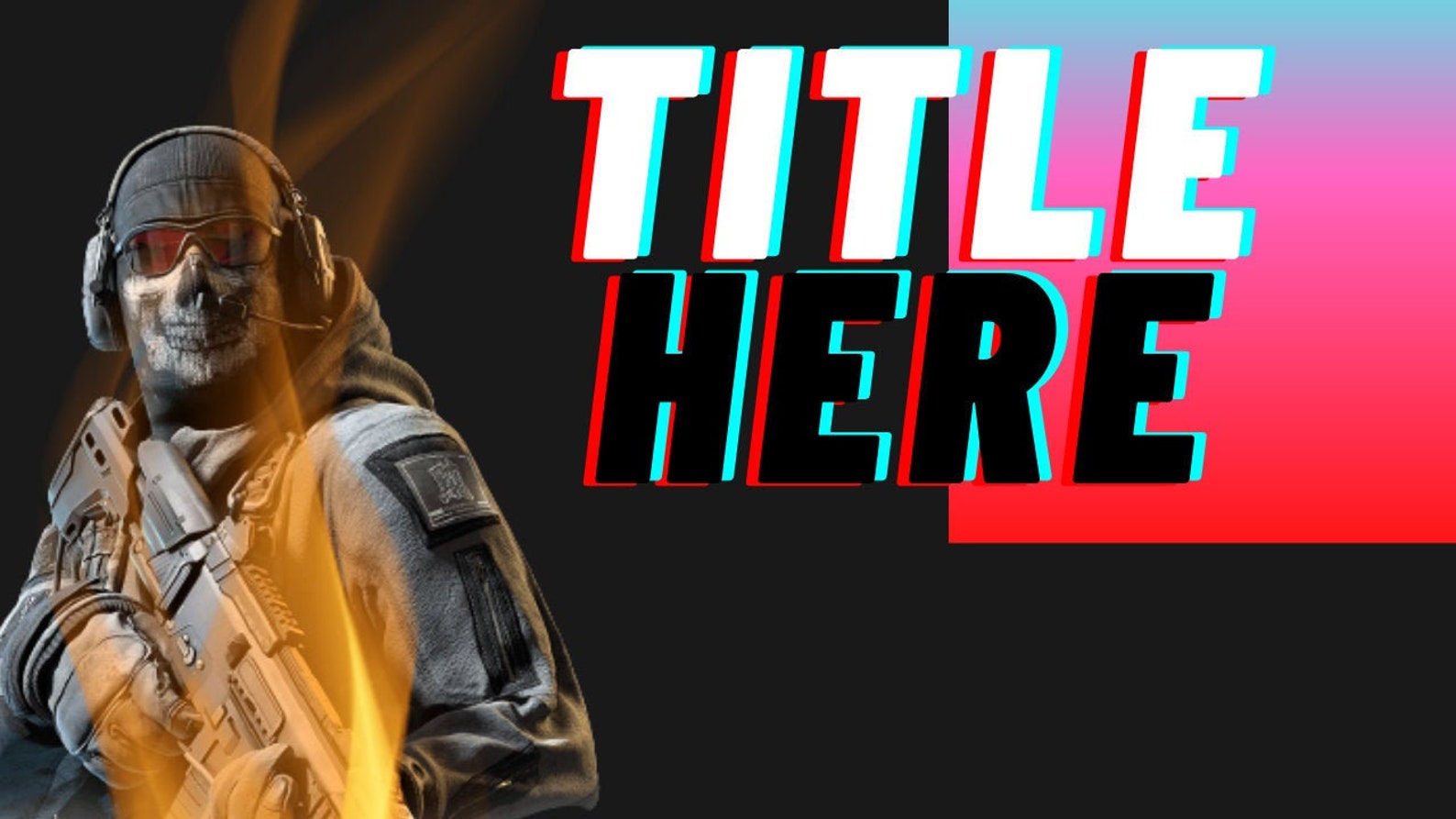 Youtube Gaming Thumbnail Template Minimalist Single Black | Etsy