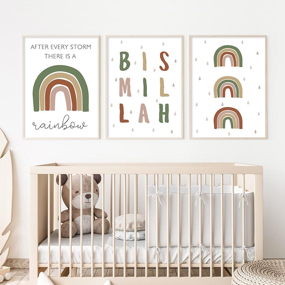 Islamic Bismillah Islamic Nursery Print Islamic Canvas Painting Muslim ...