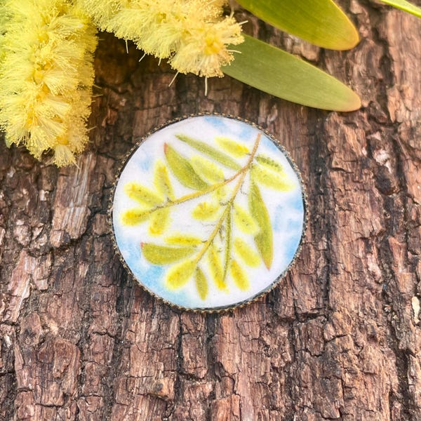 Wattle Brooch - Etsy Australia