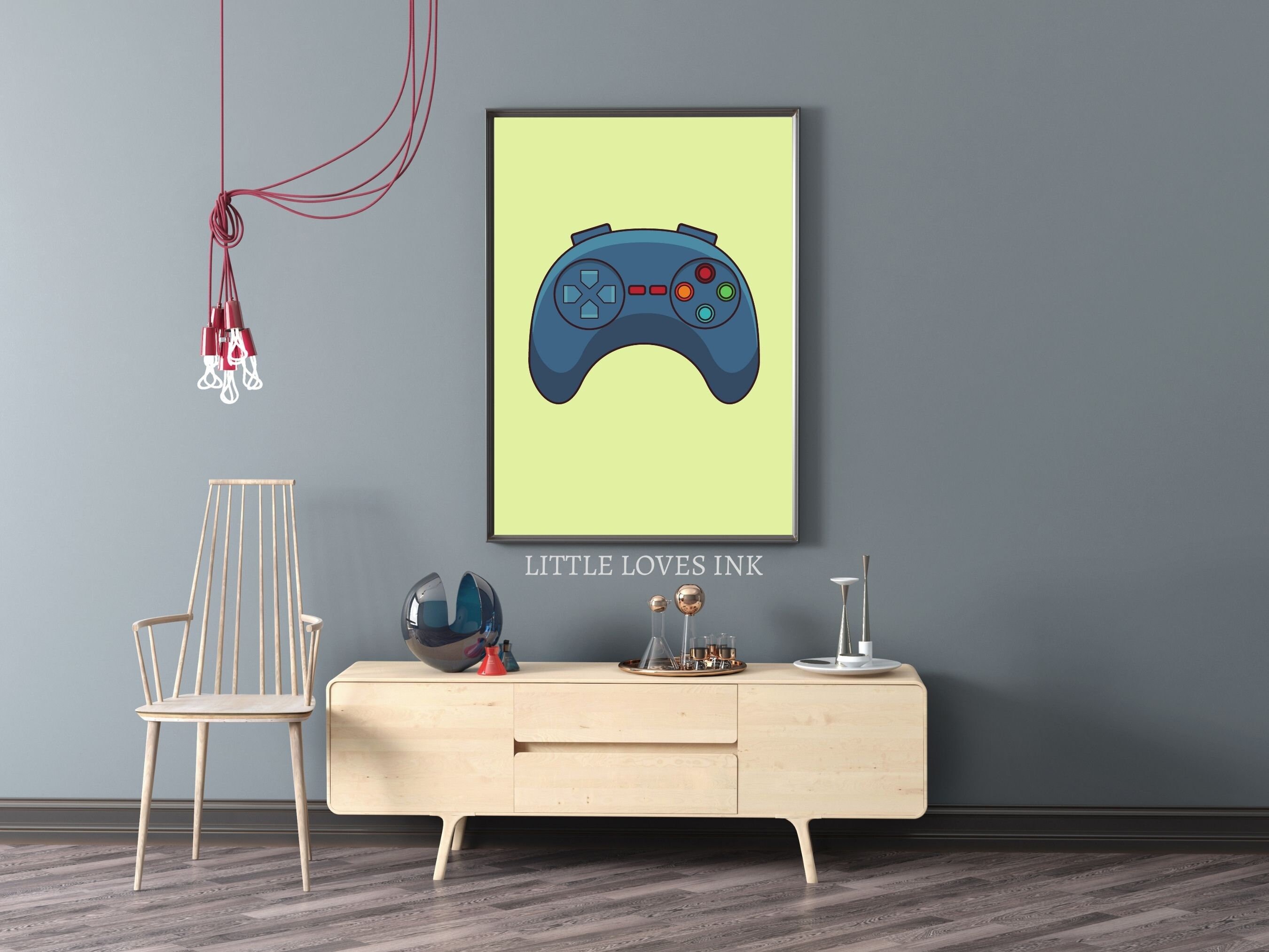 Retro Gaming Prints Set of 3, Retro Gaming Controller Wall Art, Gaming ...