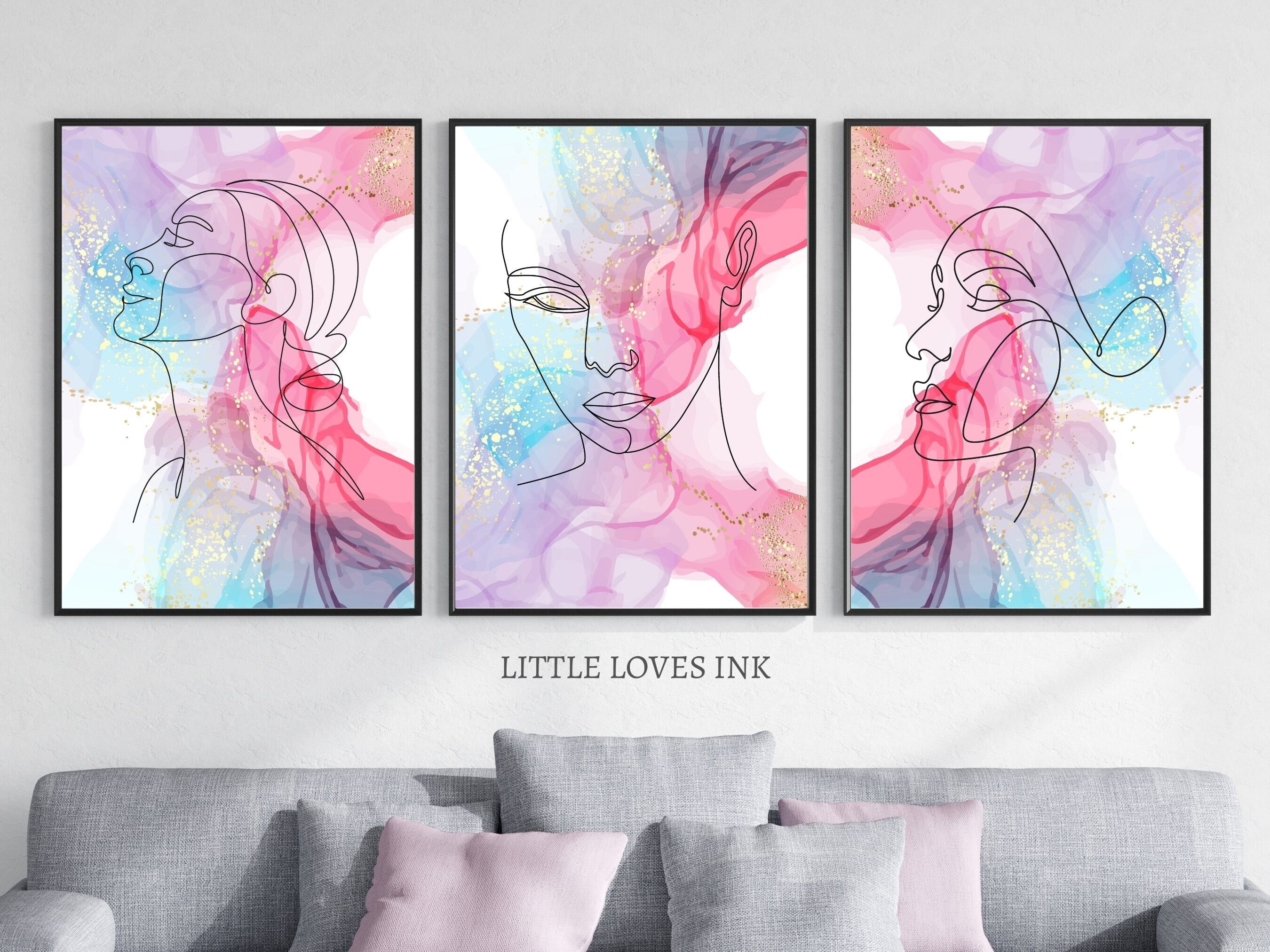 Abstract Woman Line Art Set of 3, Abstract Line Print, Abstract Line ...