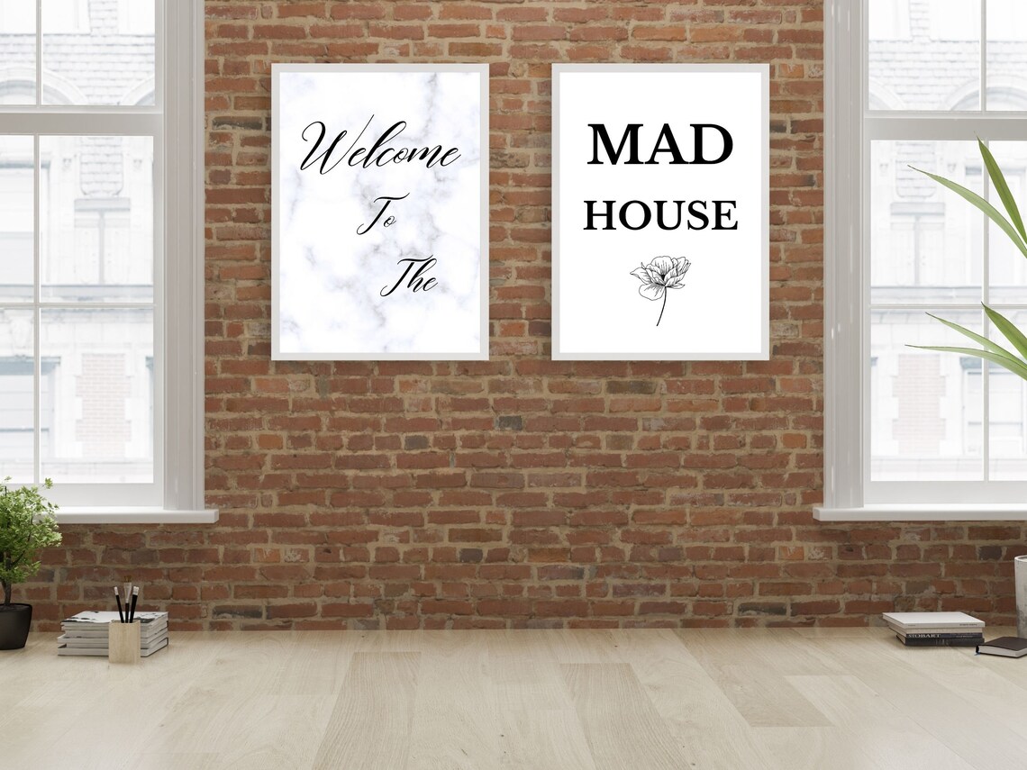 Humour Wall Art Set of 2 Prints, Humourous Printable Wall Art, Living ...