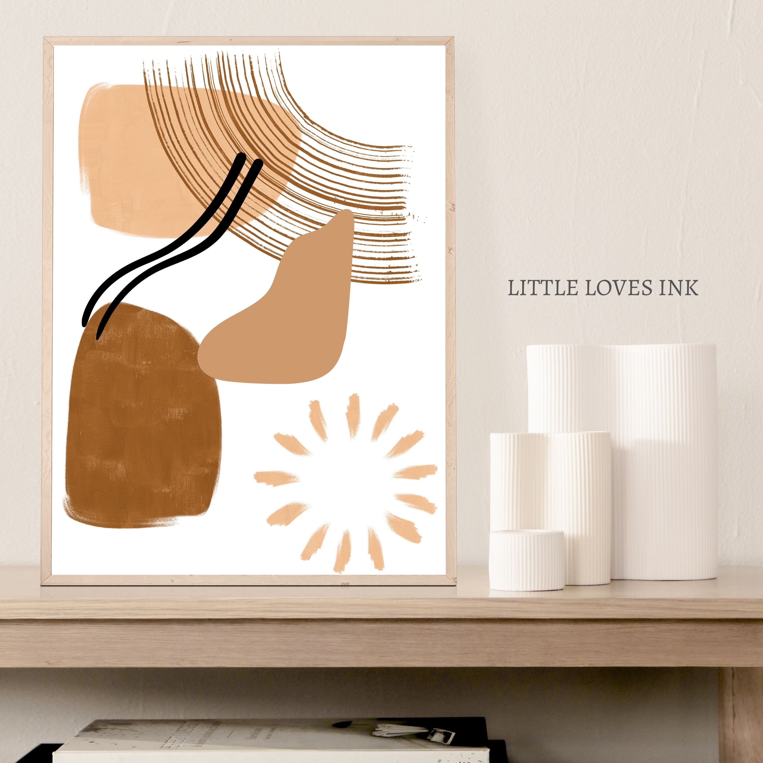 Set von 3 abstrakten Boho Wandkunst Drucke, Boho abstrakte Drucke, Wohnzimmer KunstDruck, Home ...