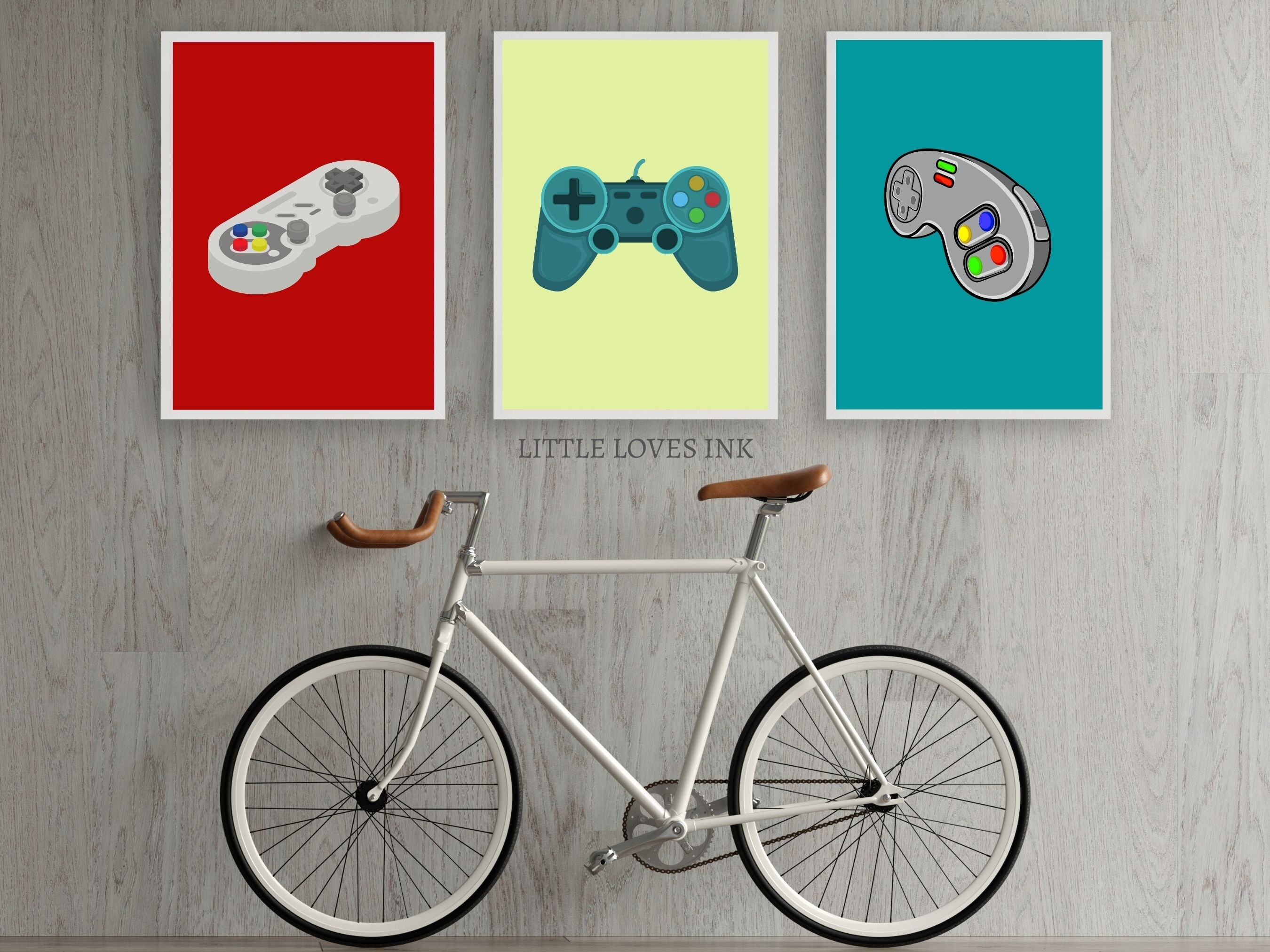 Retro Gaming Prints Set of 3, Retro Gaming Controller Wall Art, Gaming ...
