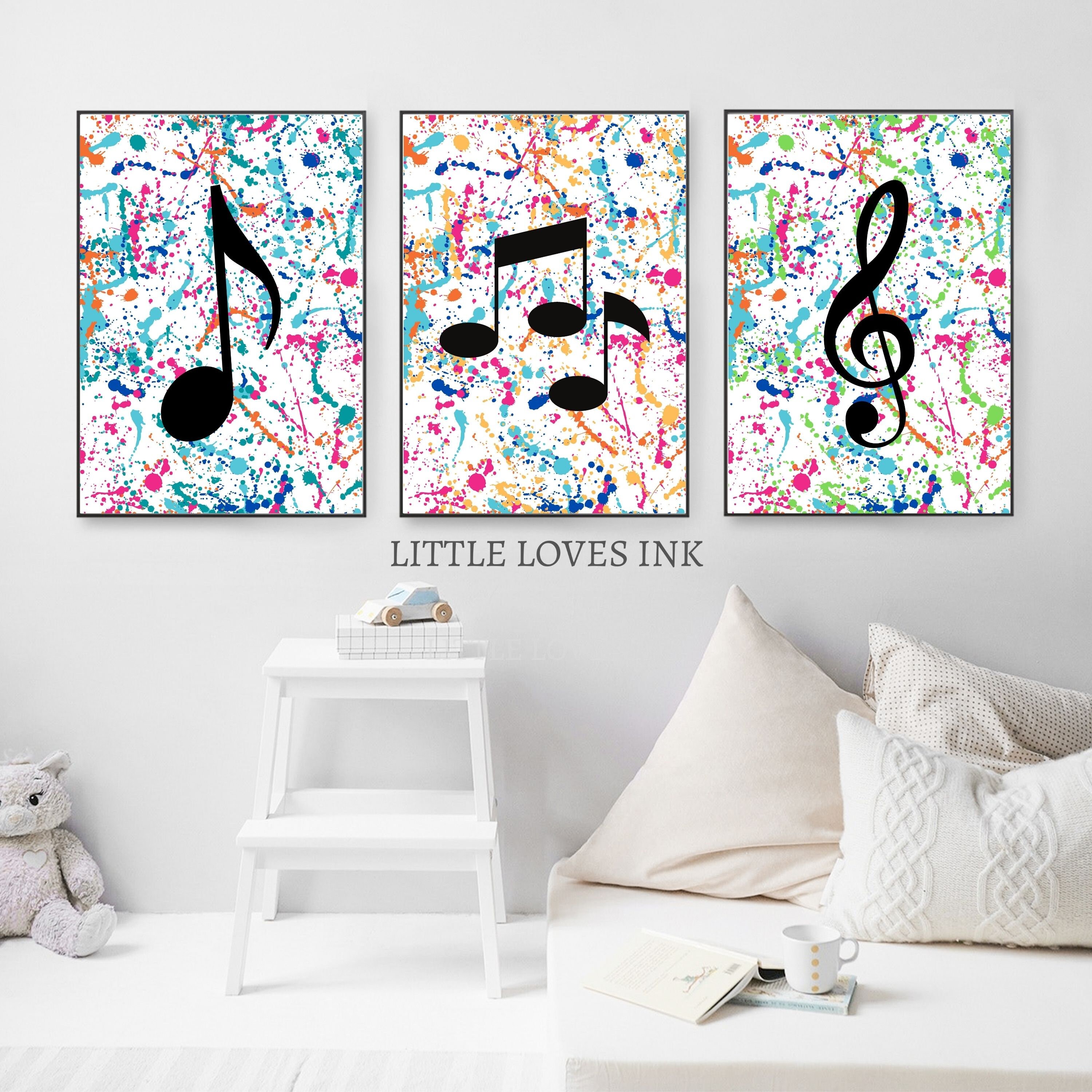 Music Wall Art, Set of 3, Music Printable, Music Note Print, Music Gift ...