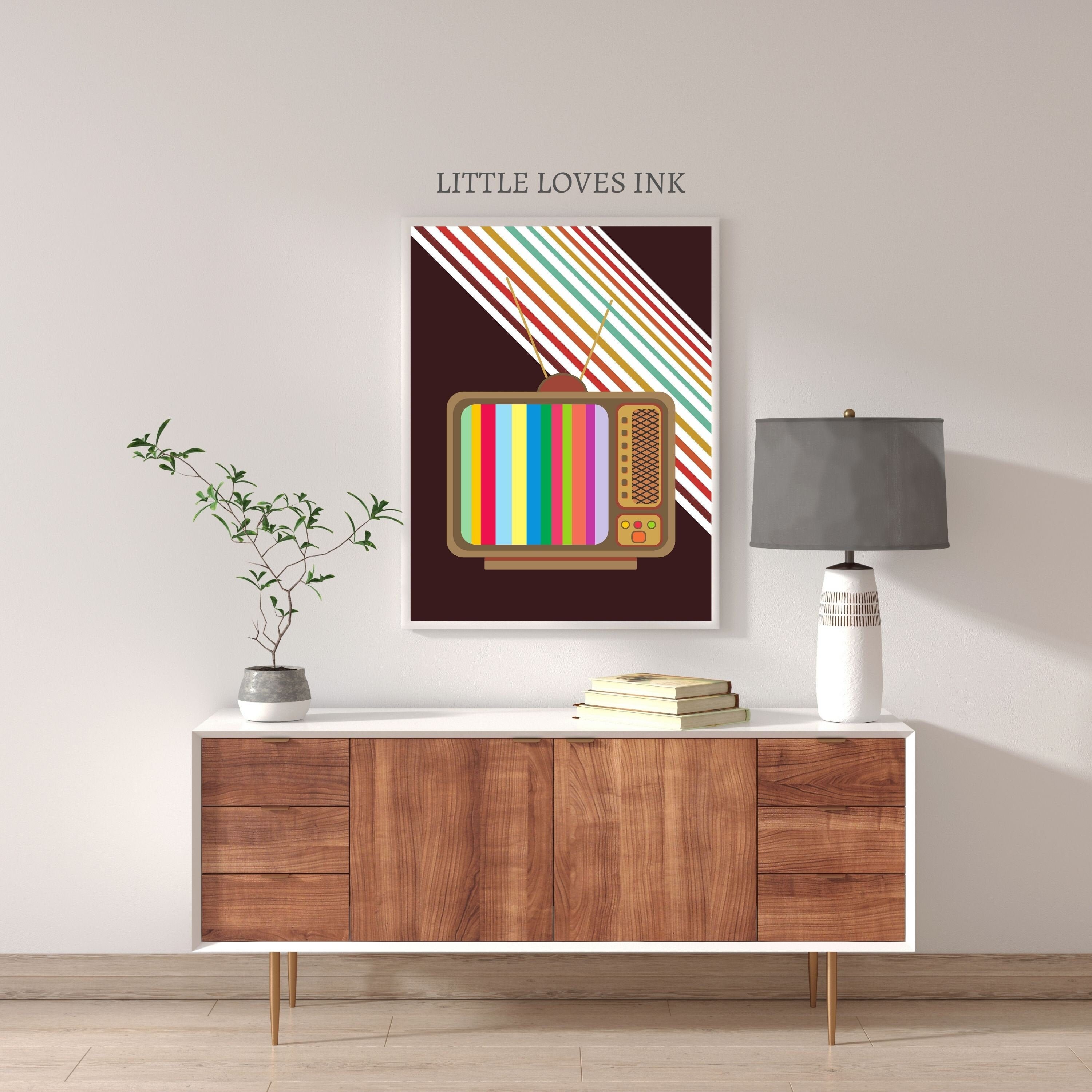 Retro Tv Print, Retro Tv Prinable Wall Art, Retro Tv Poster, Retro ...