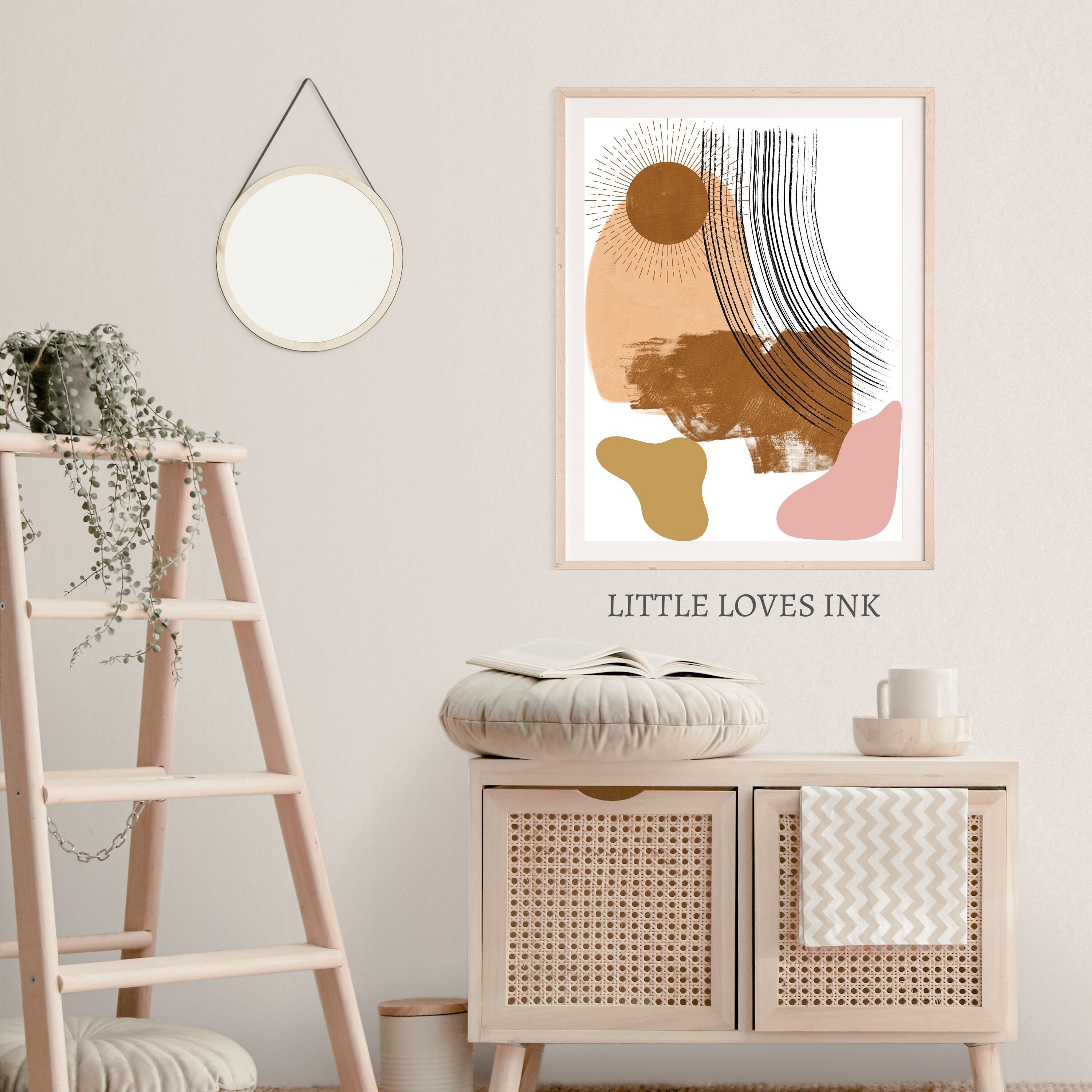 Set von 3 abstrakten Boho Wandkunst Drucke, Boho abstrakte Drucke, Wohnzimmer KunstDruck, Home ...