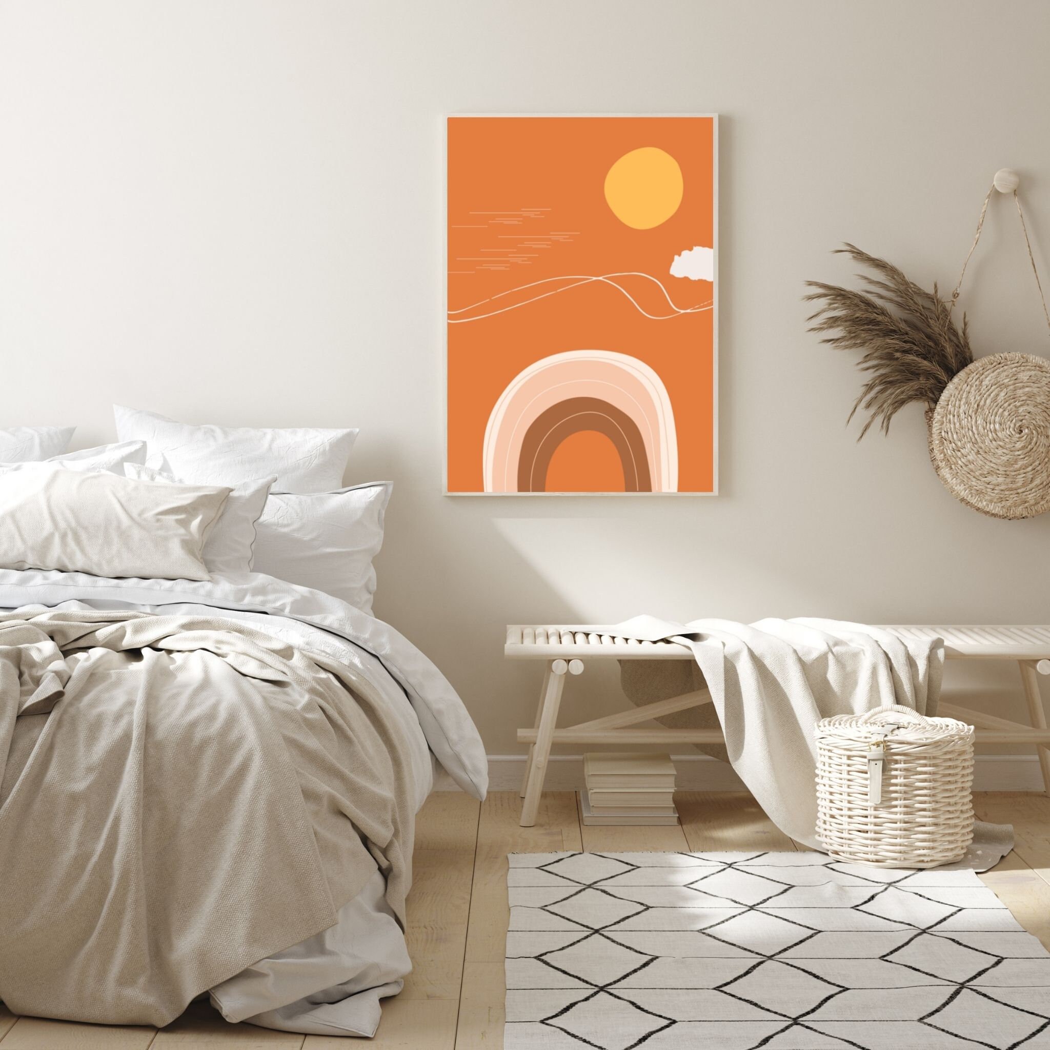 Boho Rainbow Printable, Rainbow Wall Art, Bohemian Rainbow Poster ...