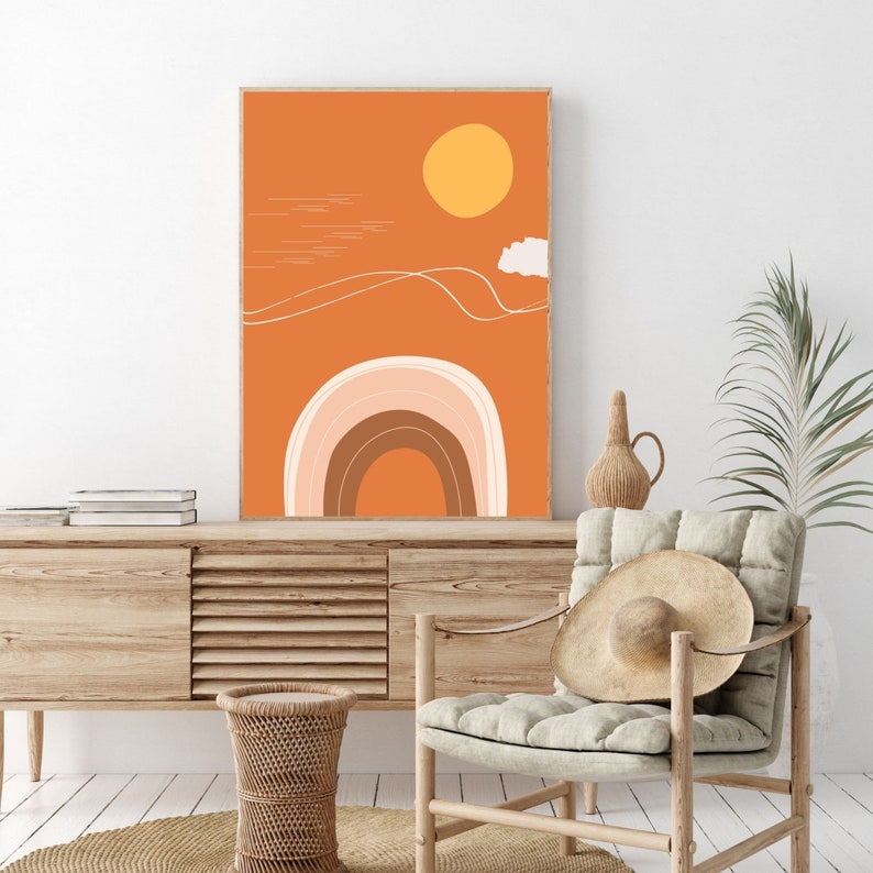 Boho Rainbow Printable, Rainbow Wall Art, Bohemian Rainbow Poster ...