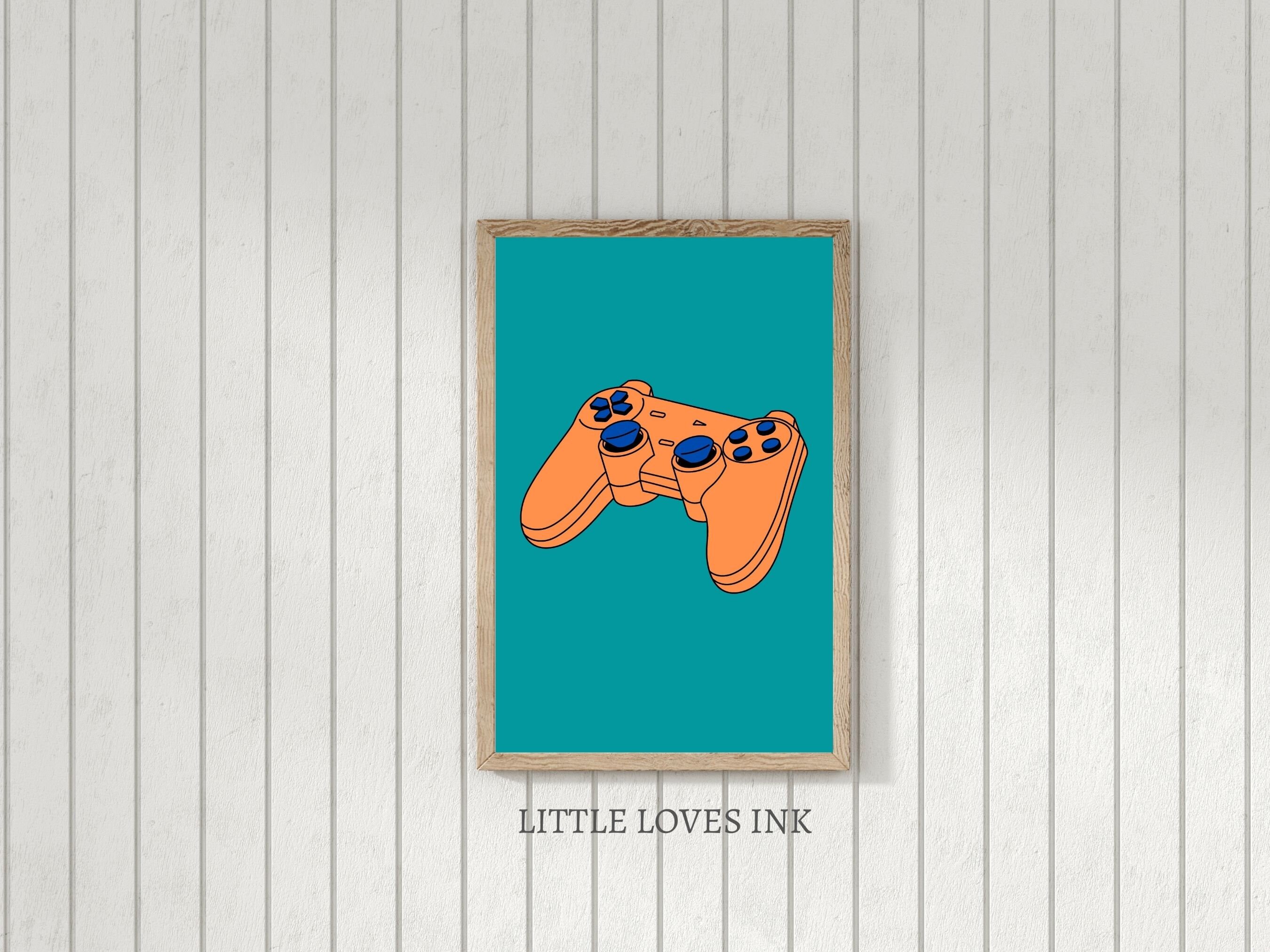 Retro Gaming Prints Set of 3, Retro Gaming Controller Wall Art, Gaming ...