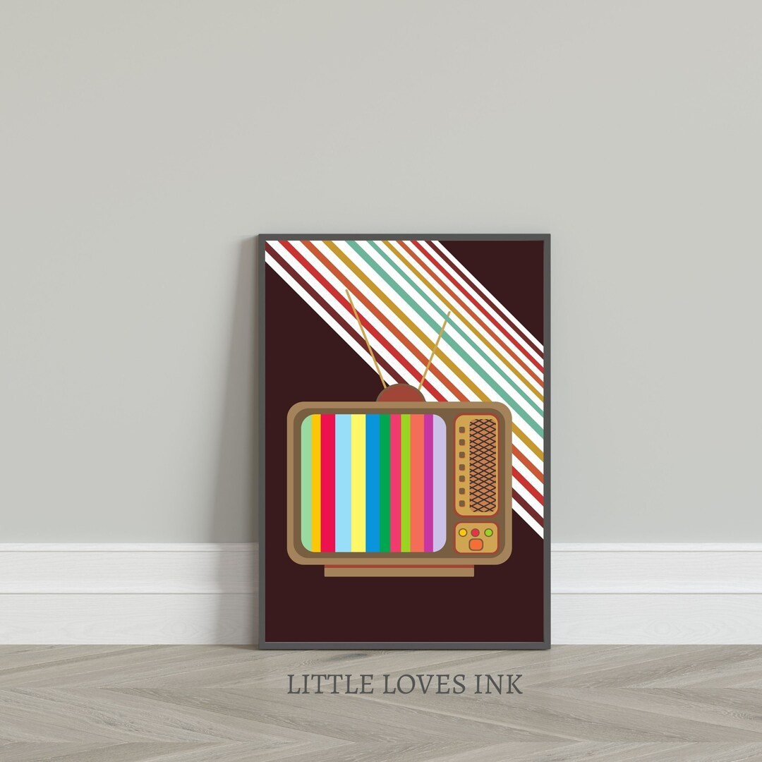 Retro Tv Print, Retro Tv Prinable Wall Art, Retro Tv Poster, Retro ...