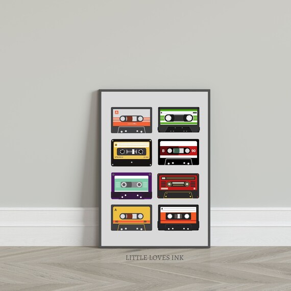 Retro Cassette Music Wall Art Retro Music Prints Retro Music - Etsy