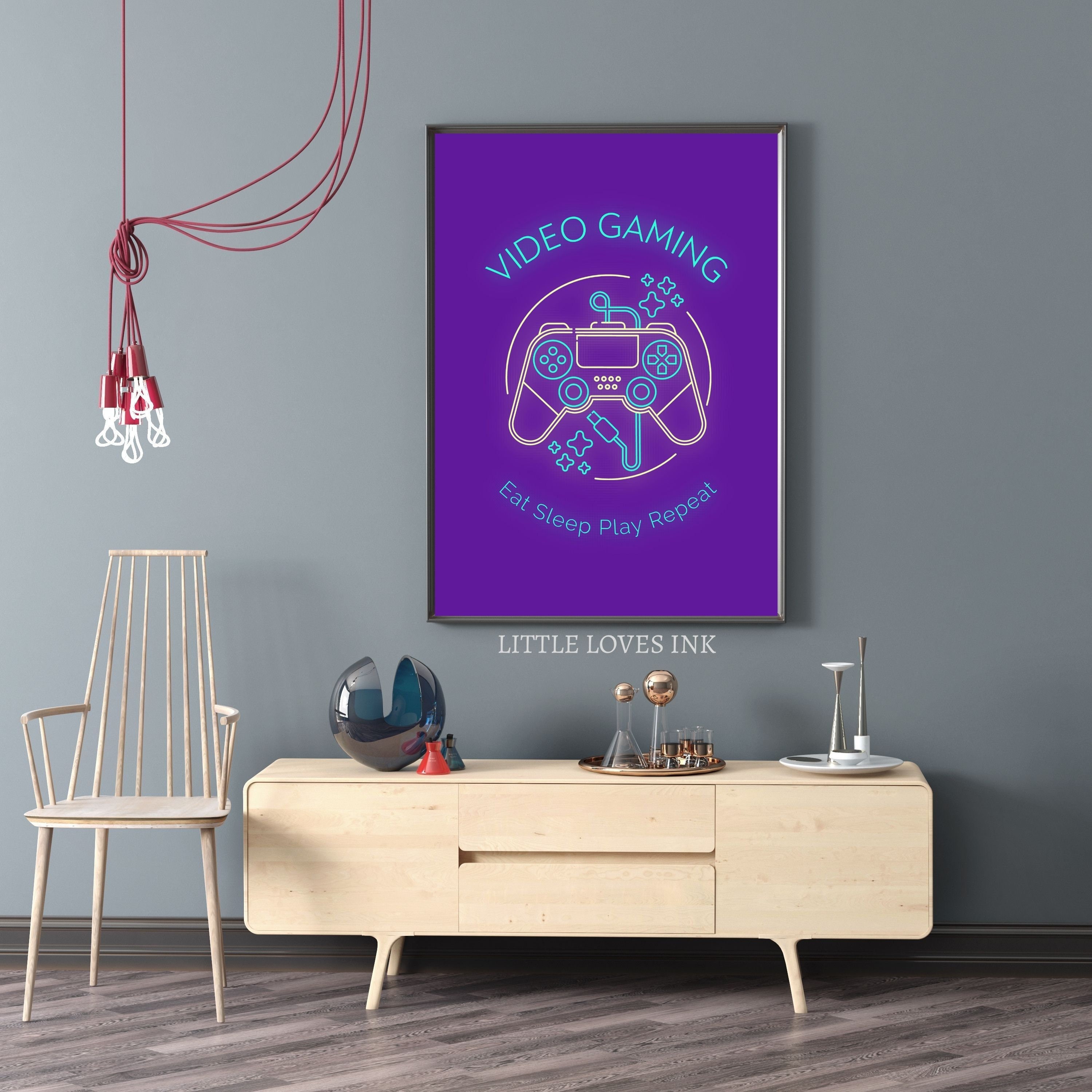 Retro Gaming Printables Set of 3, Video Gaming Wall Art, Gaming Wall ...
