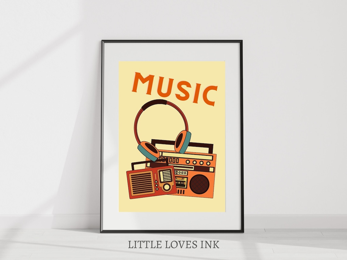 Vintage Music Wall Art Retro Music Prints Music Lover Gift - Etsy