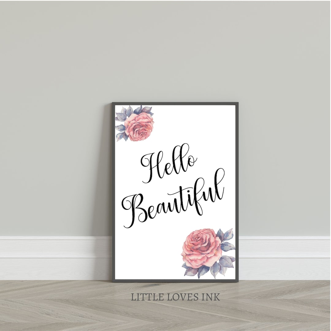 Hello Beautiful Print, Home Printable Wall Art, Home Decor ...
