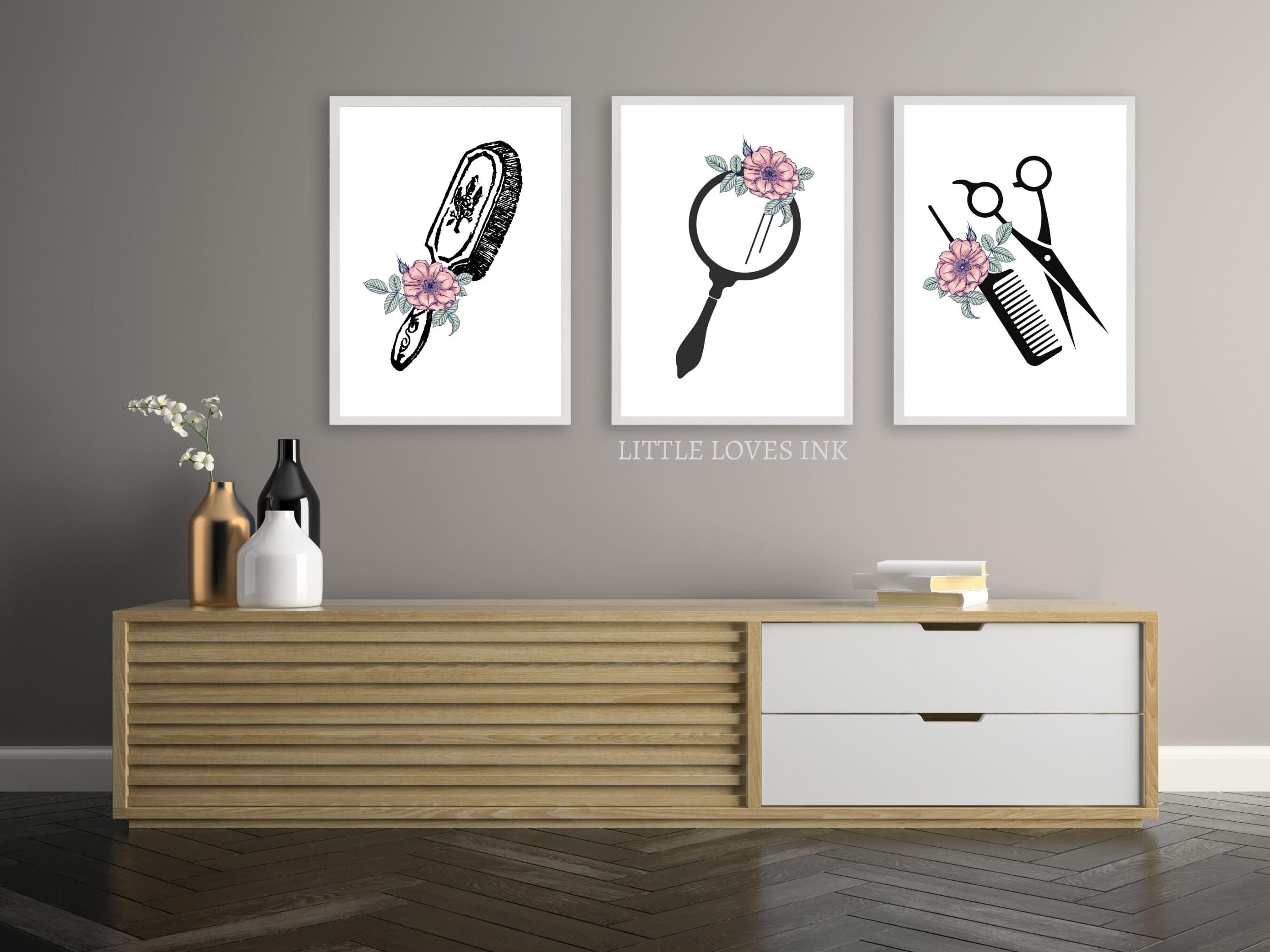 Hair Salon Decor Set of 3 Prints, Hair Salon Decor, Hair Salon Wall Art ...