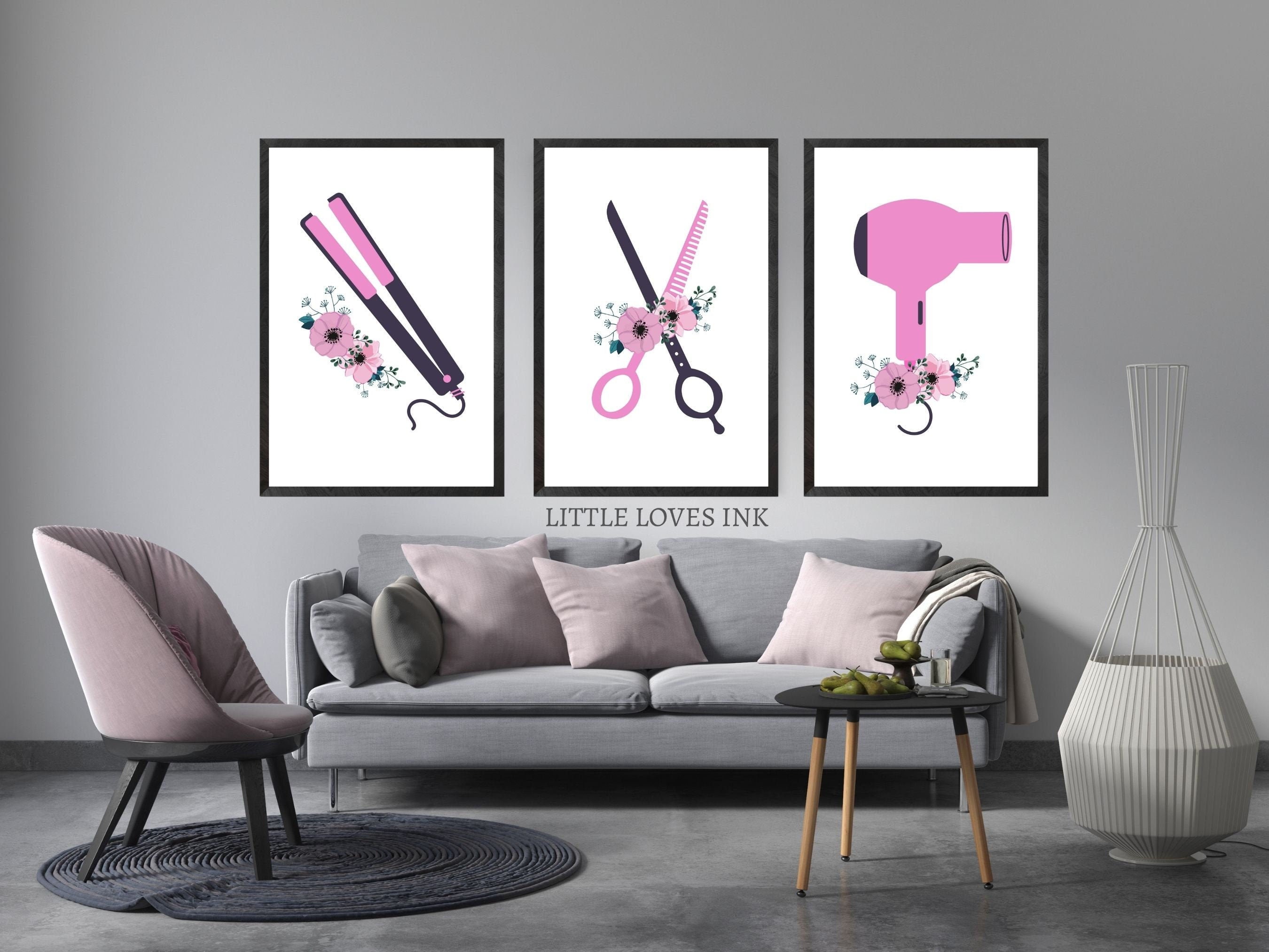 Hair Salon Decor Set of 3 Prints, Hair Salon Decor, Hair Salon Wall Art ...