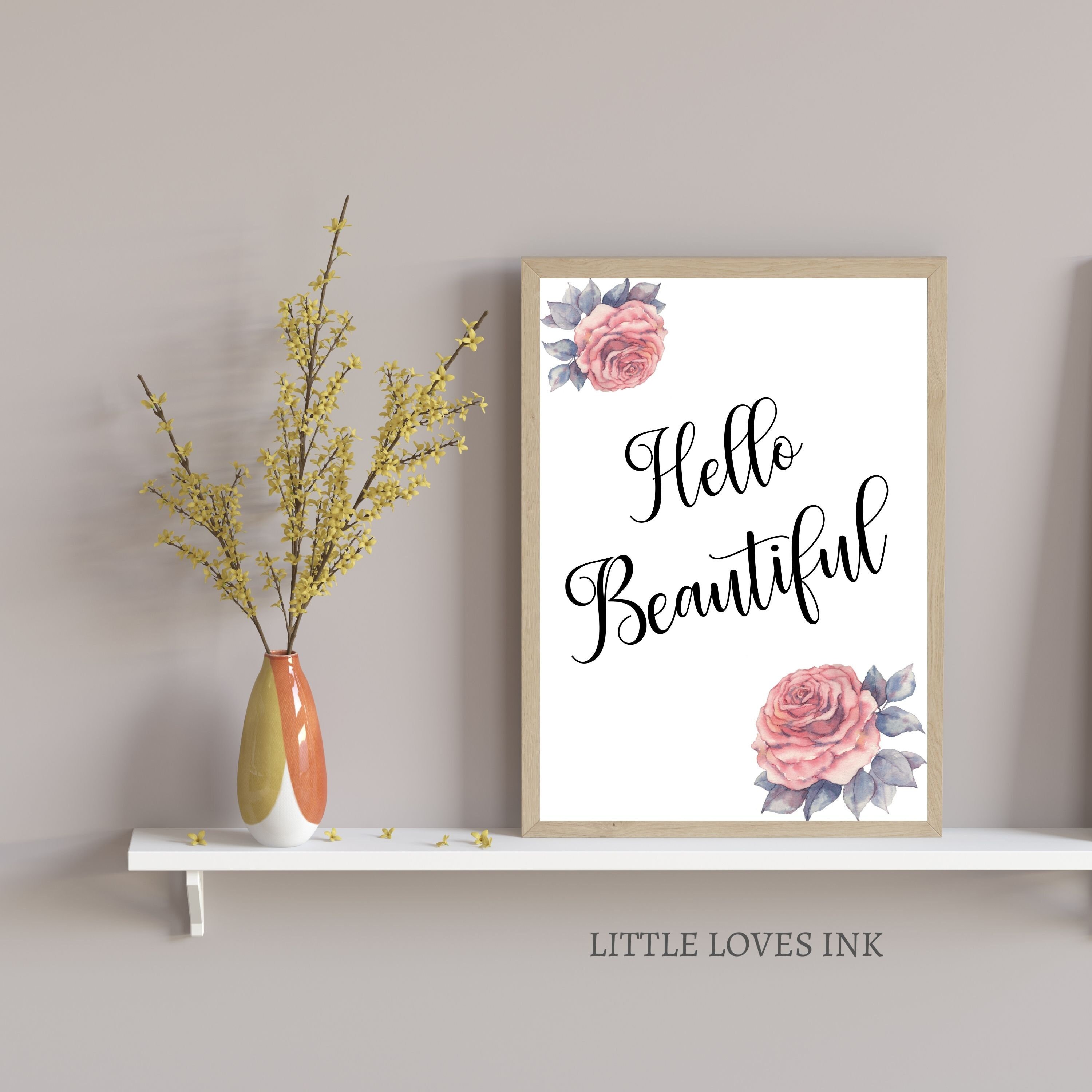 Hello Beautiful Print, Home Printable Wall Art, Home Decor ...