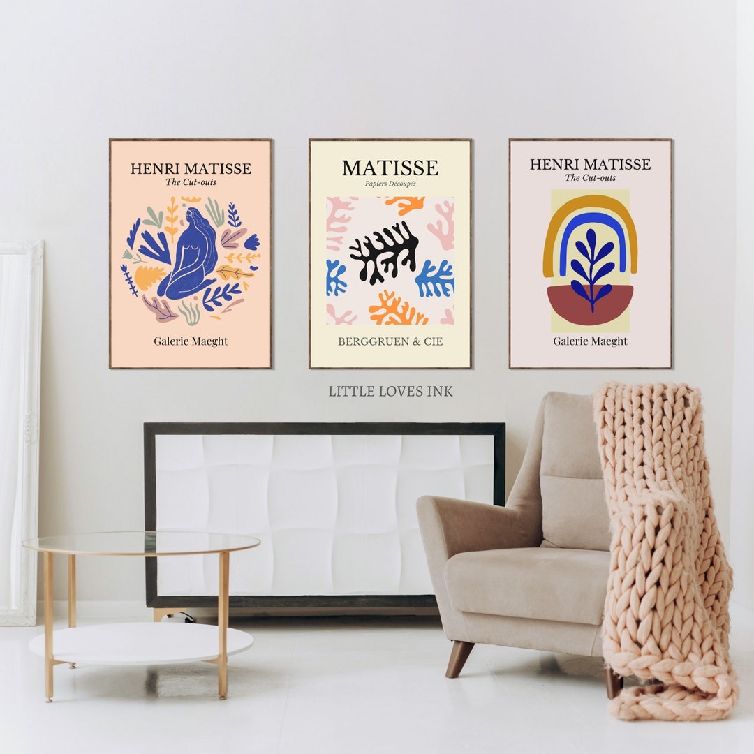 Henri Matisse Printable Wall Art Set of 3, Matisse Decor, Matisse ...