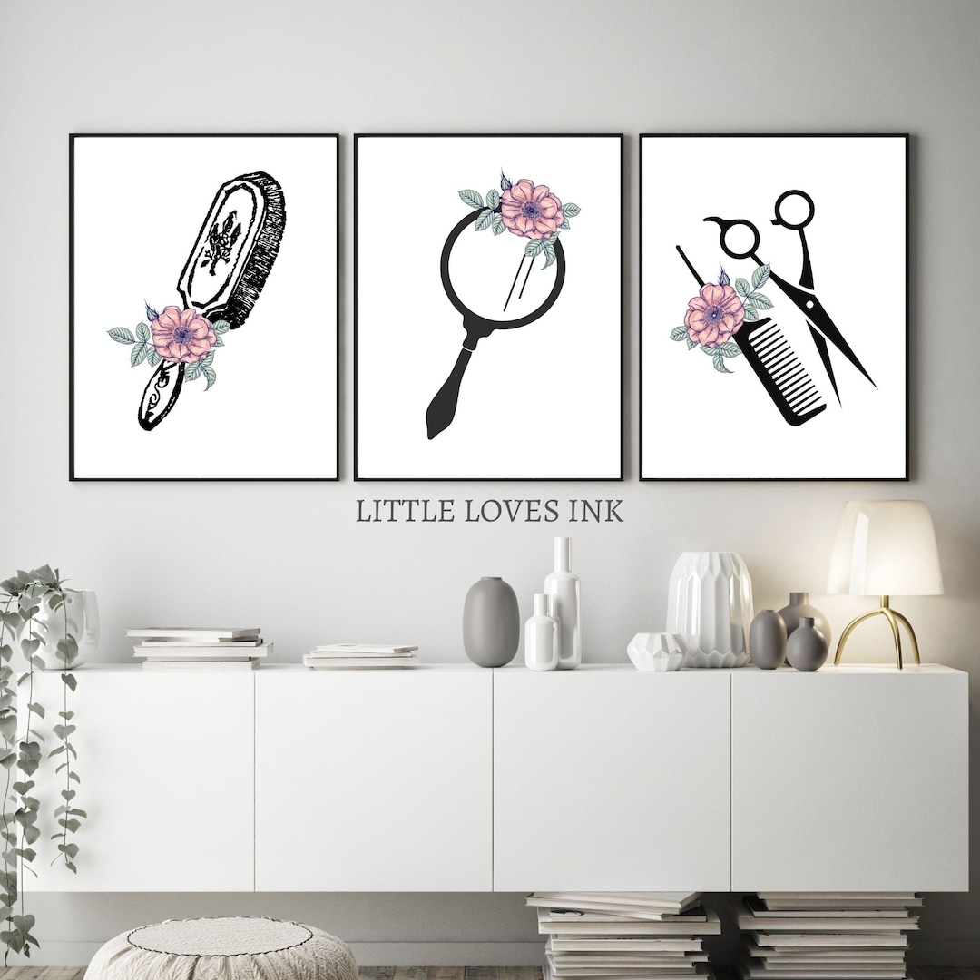 Hair Salon Decor Set of 3 Prints, Hair Salon Decor, Hair Salon Wall Art ...