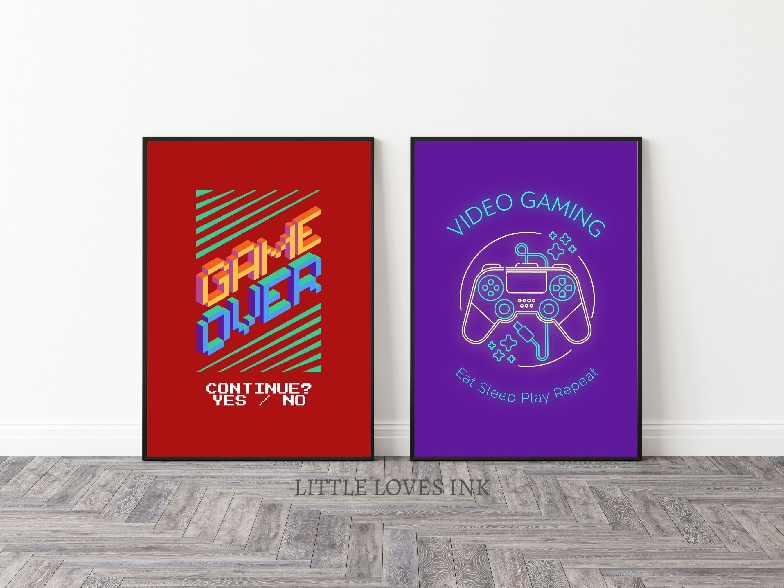 Retro Gaming Printables Set of 3, Video Gaming Wall Art, Gaming Wall ...