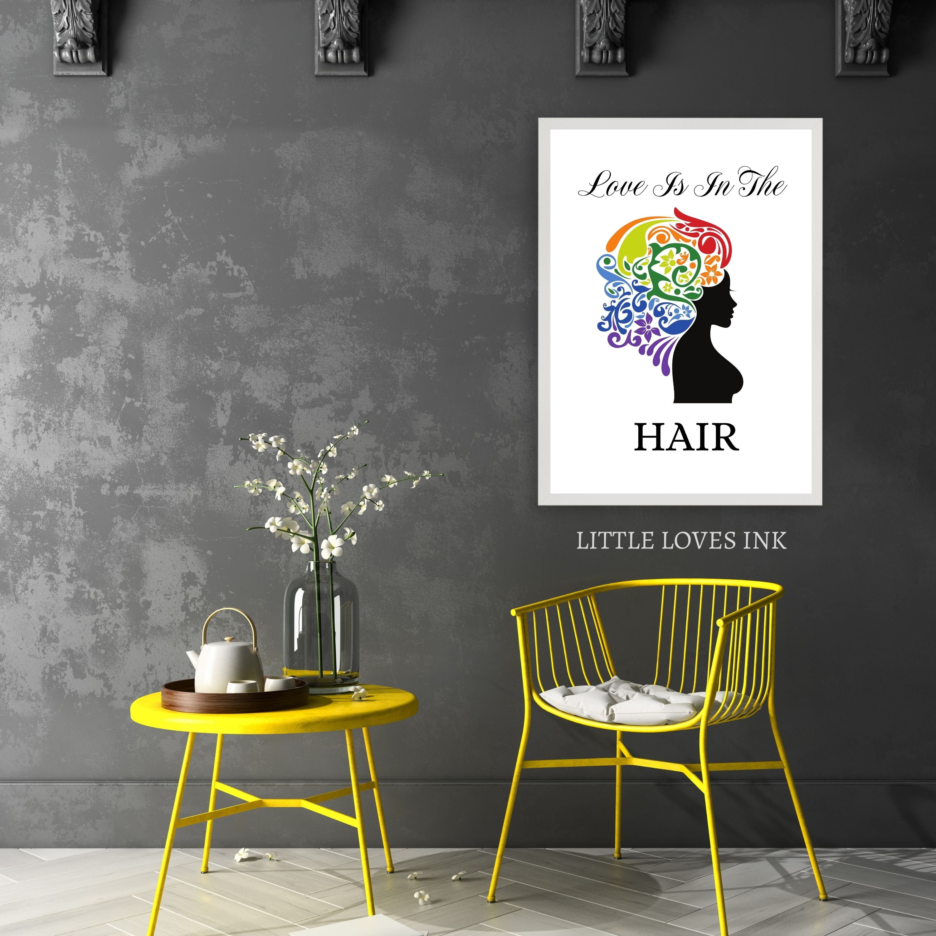 Hair Salon Wall Art, Hair Wall Decor, Hair Wall Print, Salon Decor ...