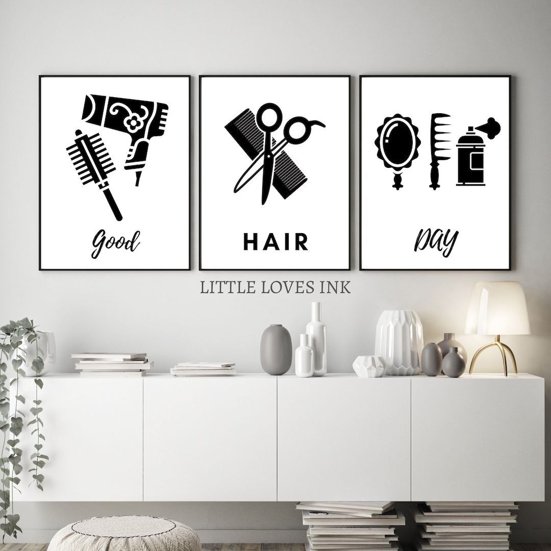 Hair Salon Decor Set of 3 Prints, Hair Salon Decor, Hair Salon Wall Art ...