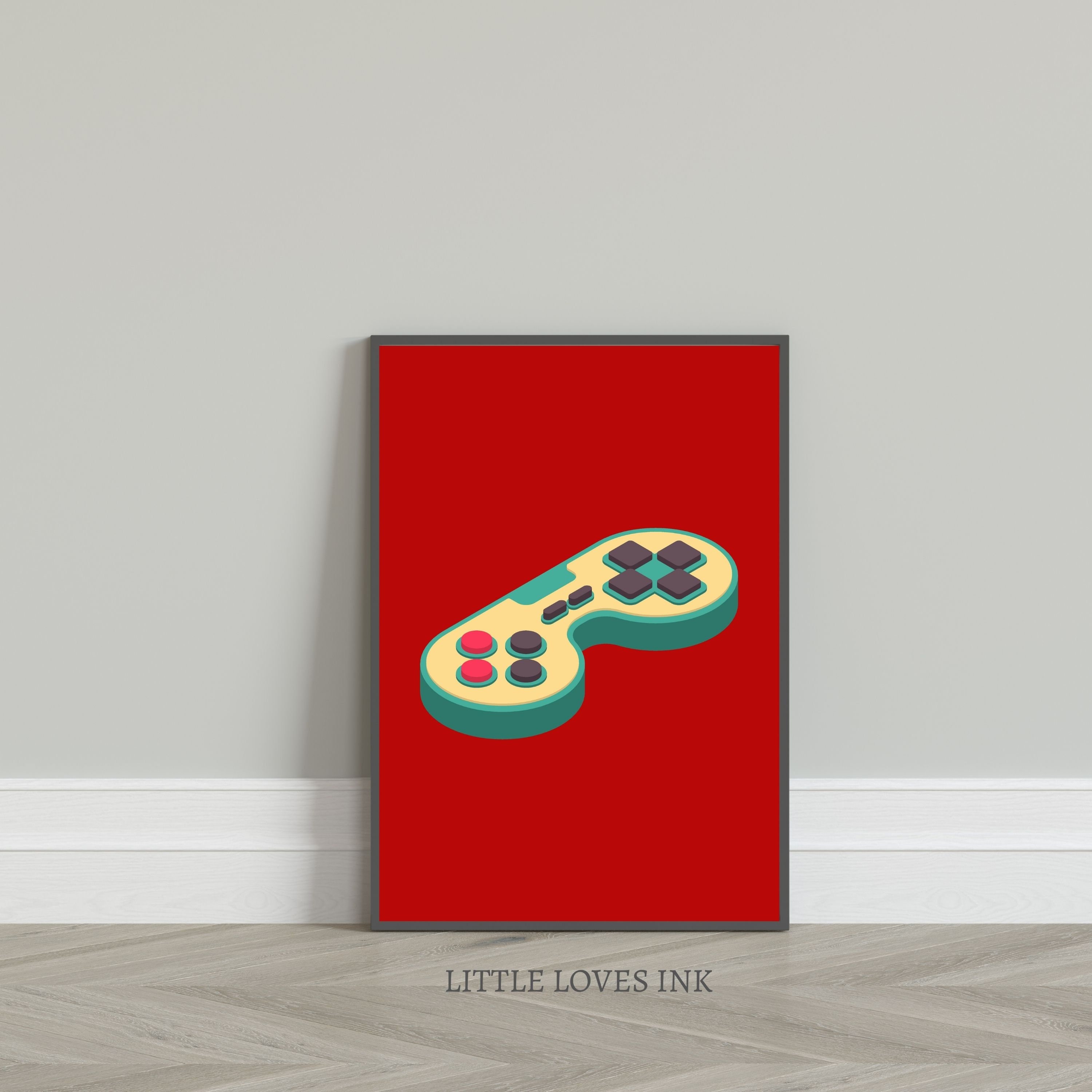 Retro Gaming Prints Set of 3, Retro Gaming Controller Wall Art, Gaming ...