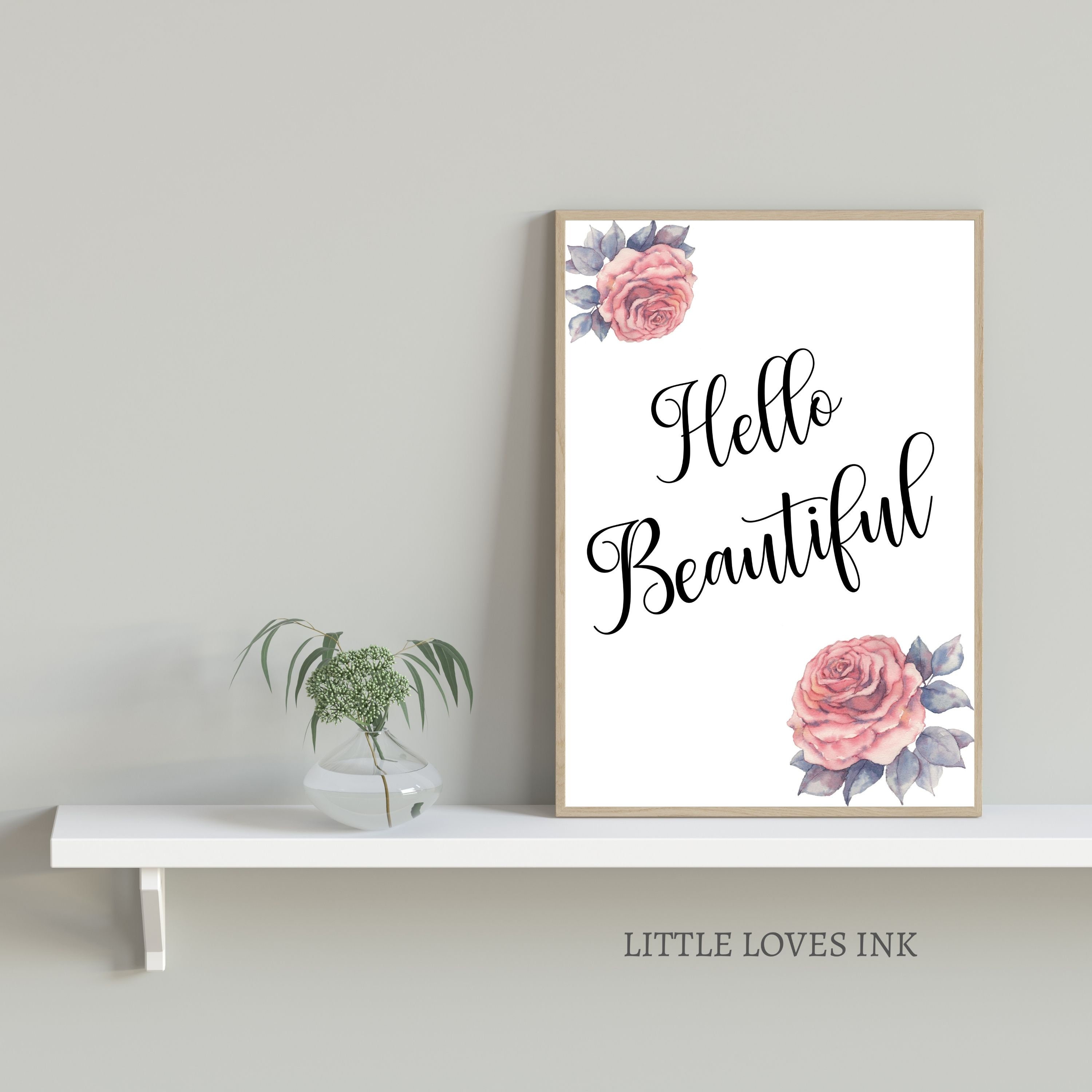 Hello Beautiful Print, Home Printable Wall Art, Home Decor ...