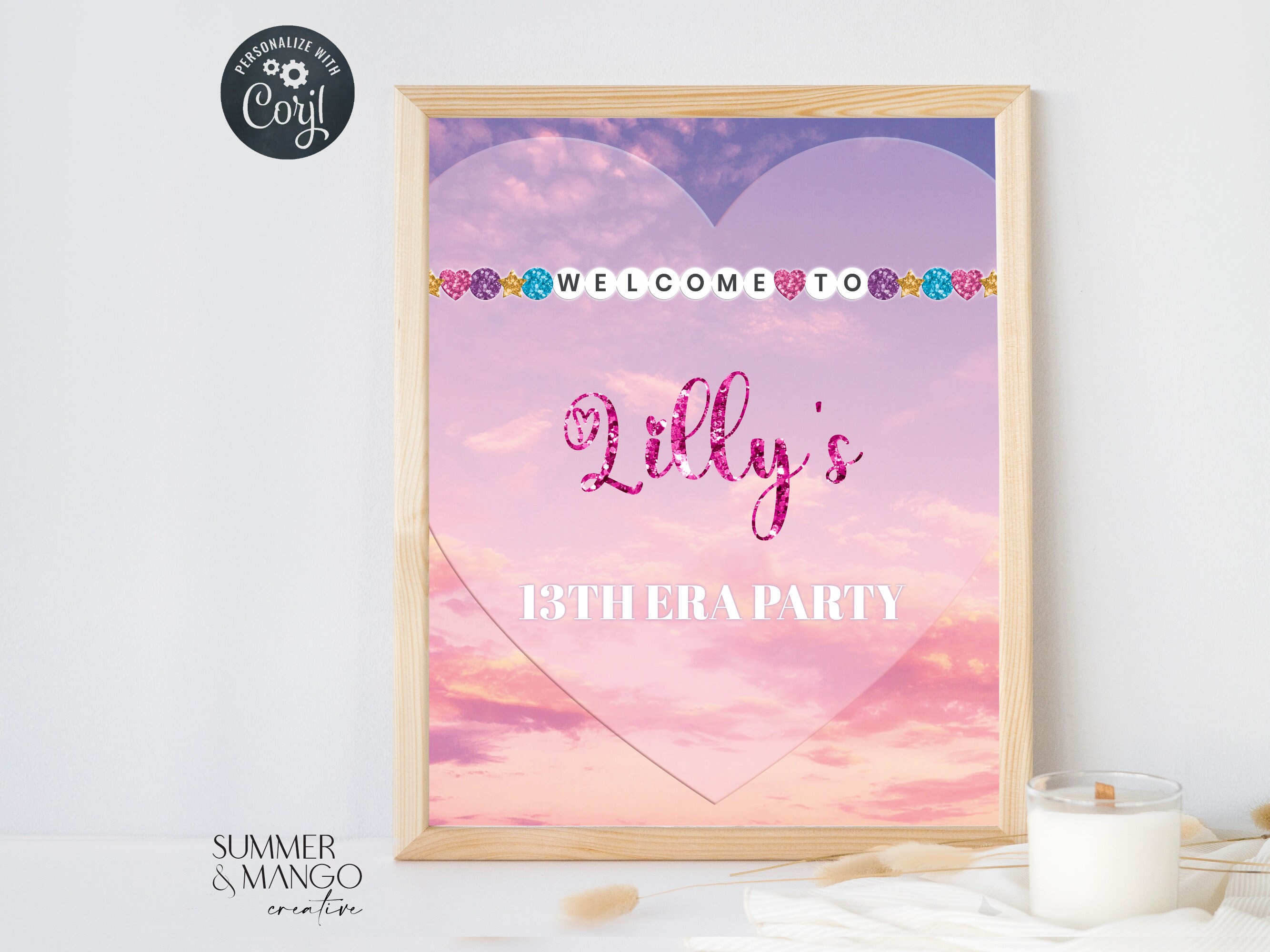 Printable Birthday Era Welcome Sign Friendship Bracelet Party Sign ...