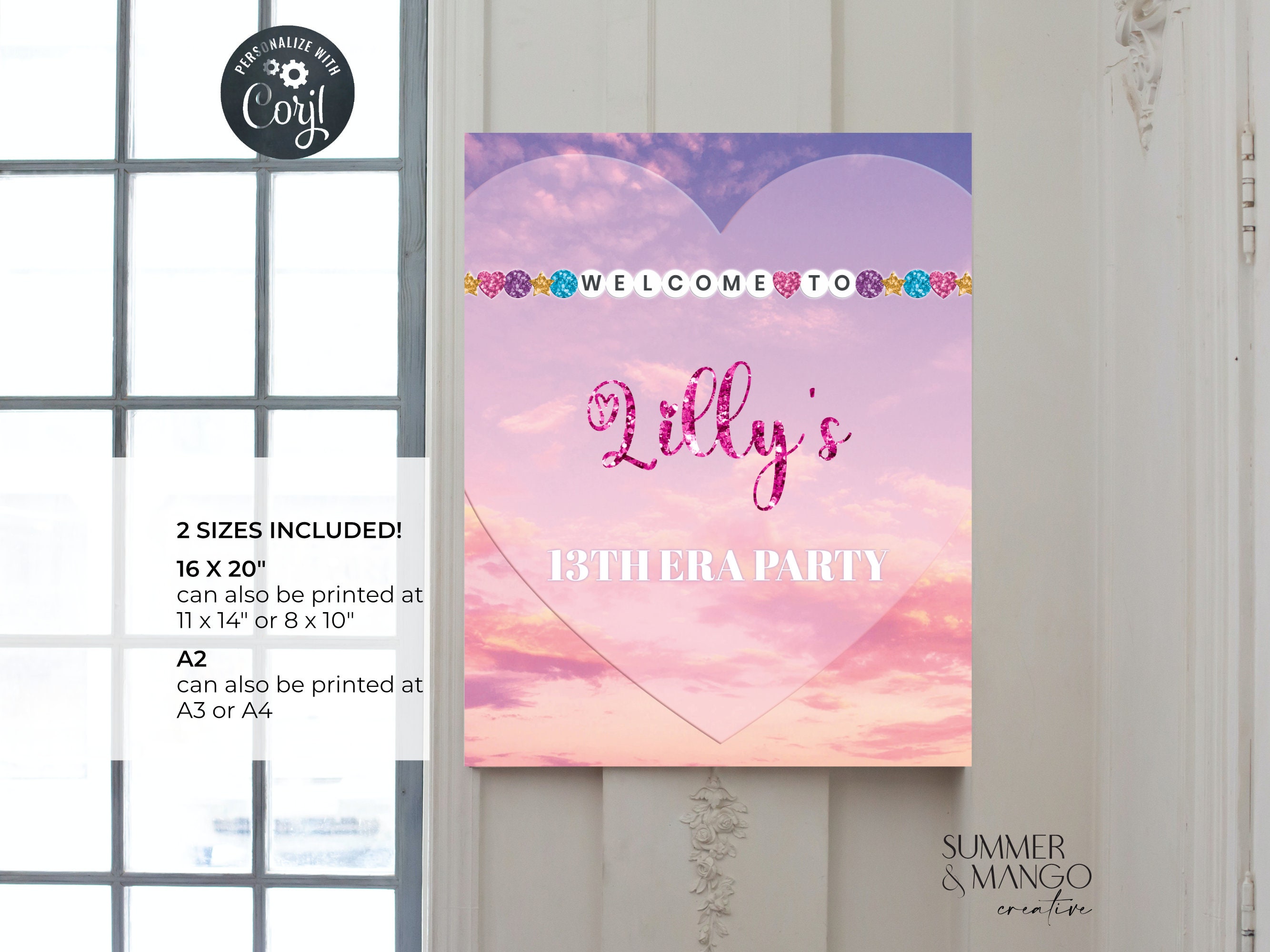 Printable Birthday Era Welcome Sign Friendship Bracelet Party Sign ...